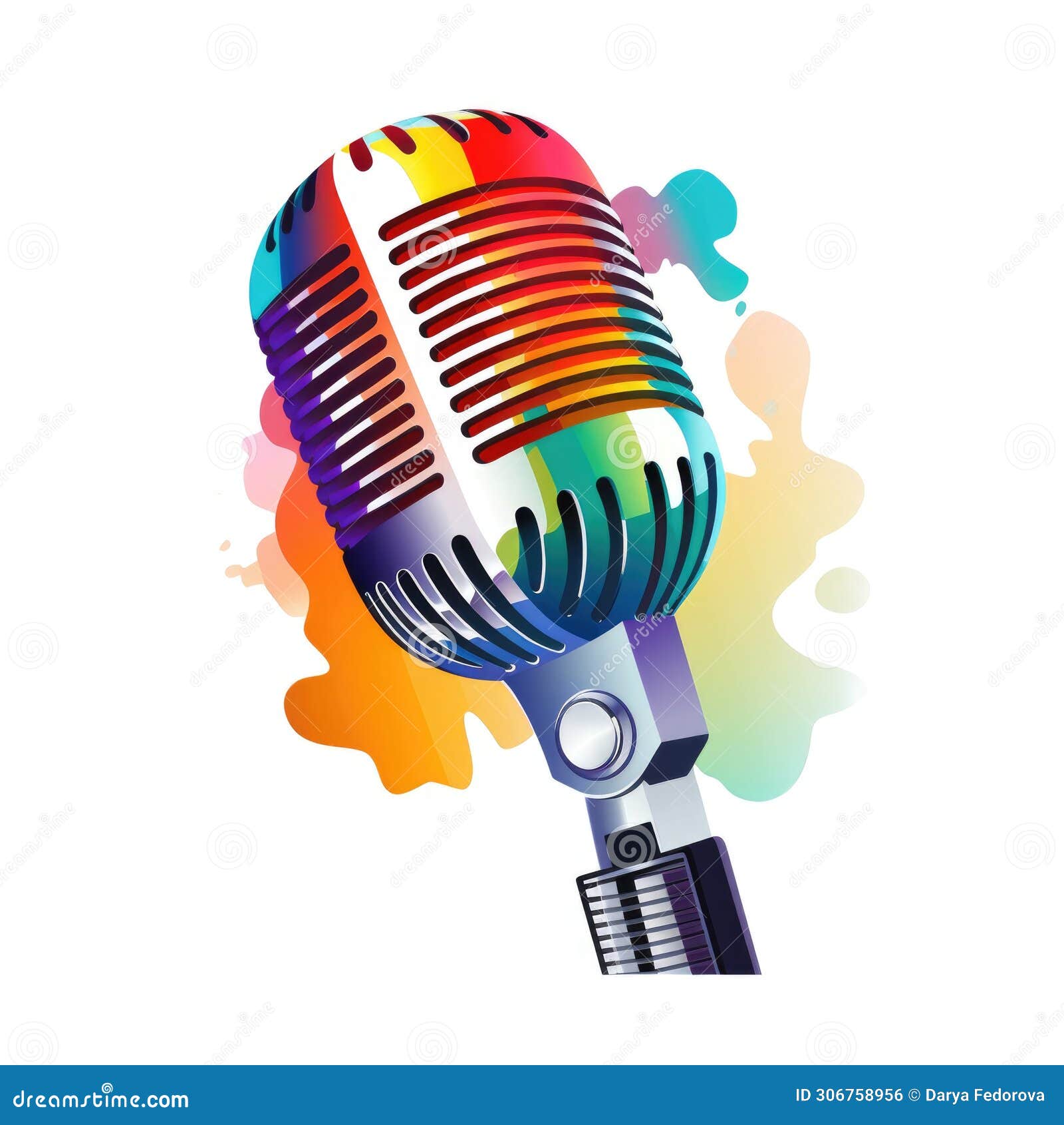 Simple Graphic Logo of Colorful Microphone on White Background. Stock ...