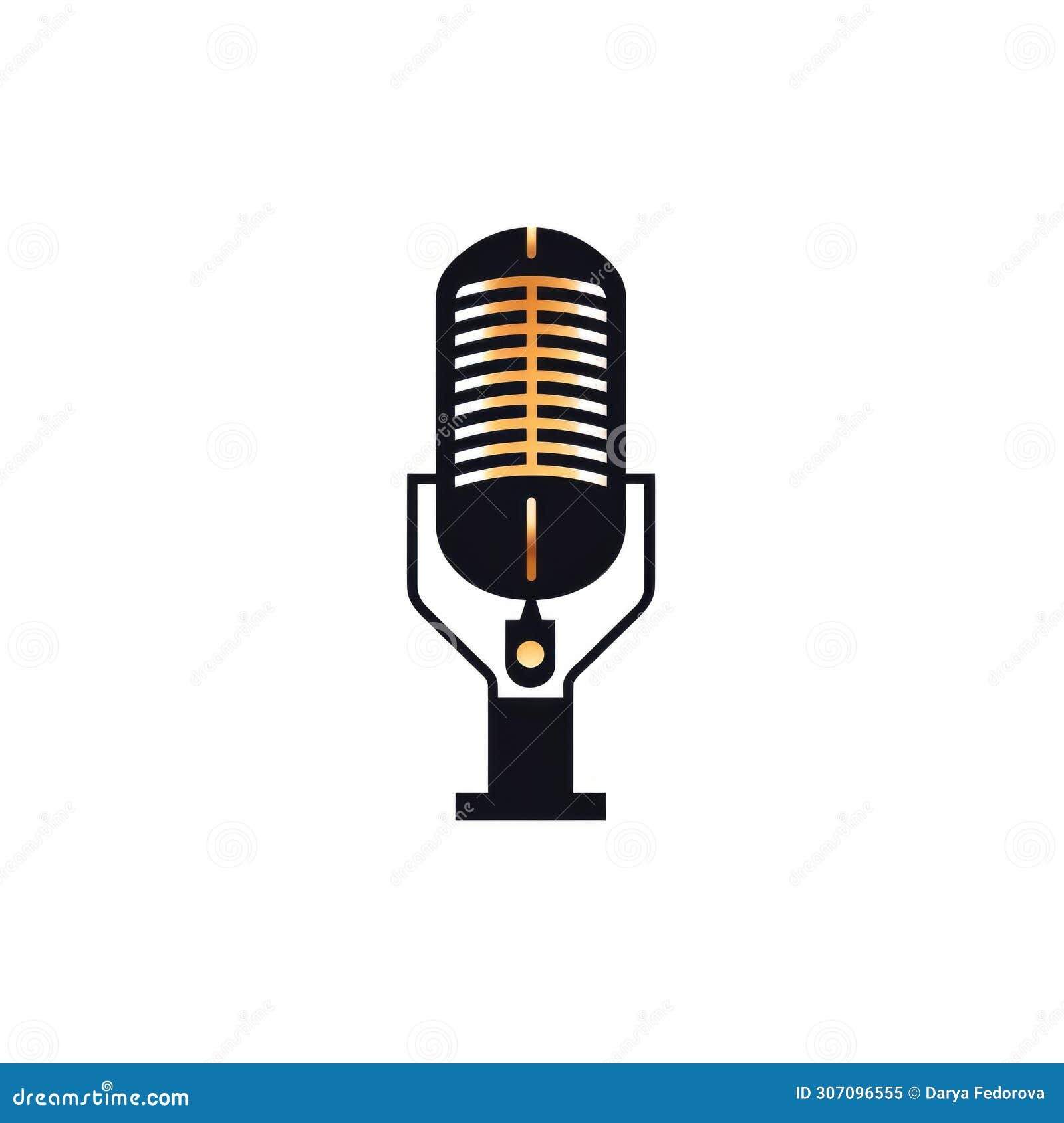 Simple Graphic Logo of Colorful Microphone on White Background. Stock ...