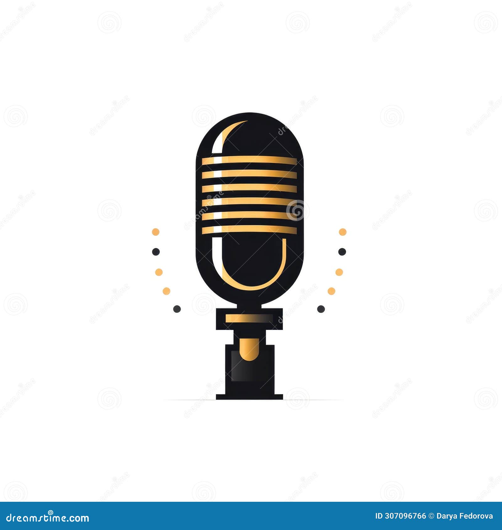 Simple Graphic Logo of Colorful Microphone on White Background. Stock ...