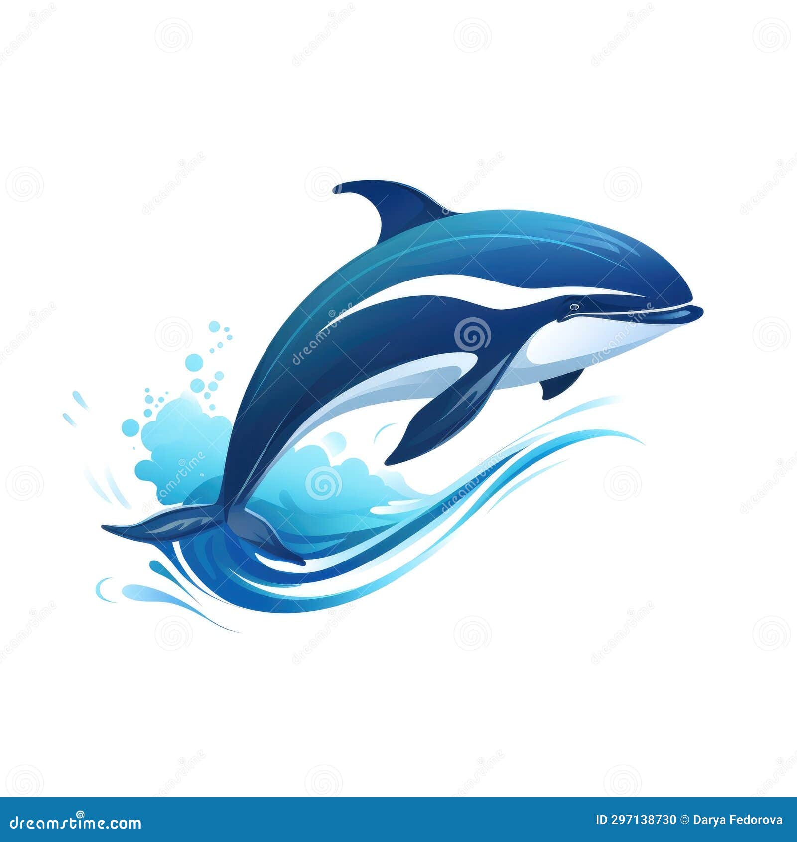 Simple Graphic Logo of Dolphin on White Background Stock Illustration ...