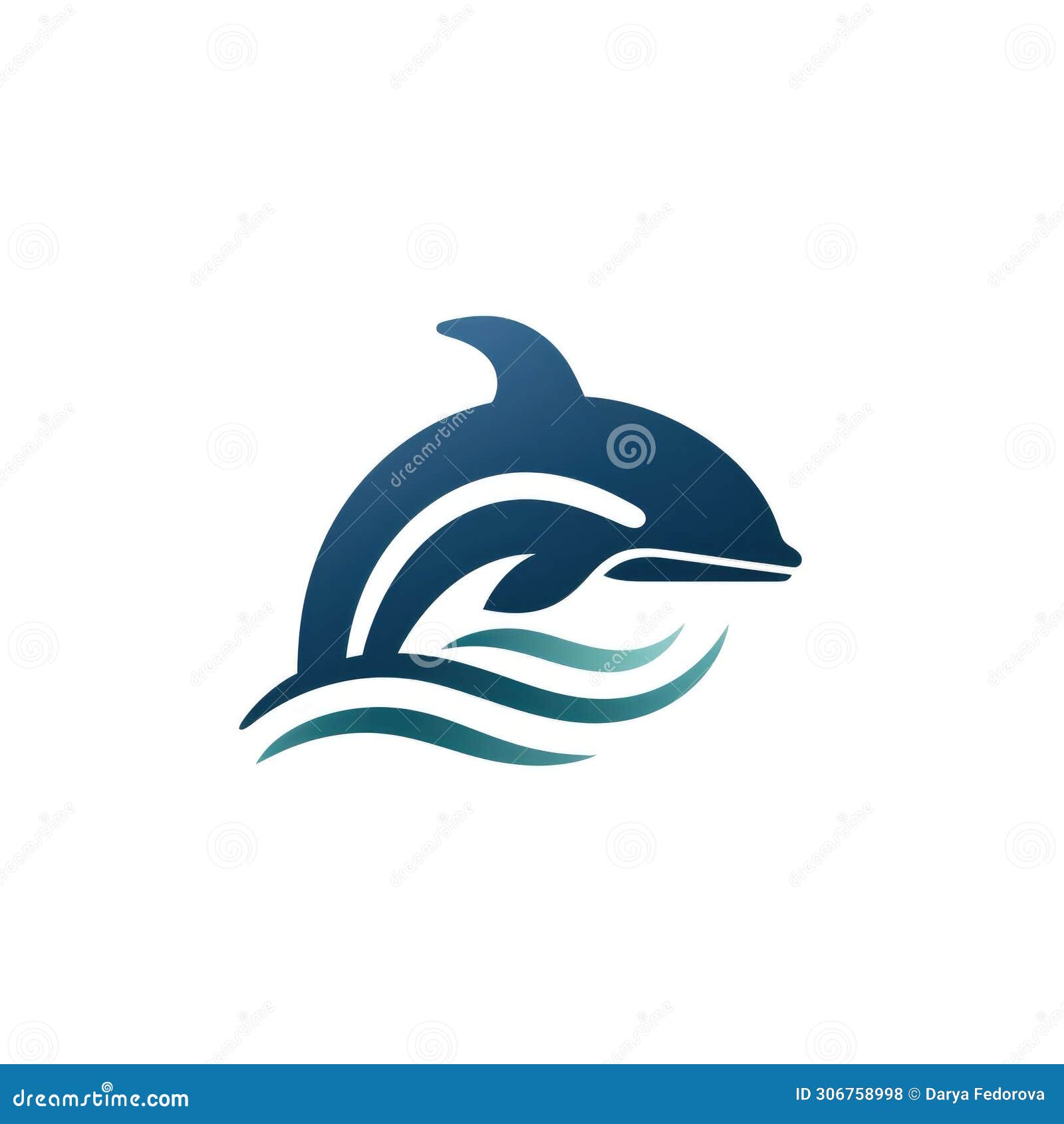 Simple Graphic Logo of Dolphin on White Background Stock Illustration ...