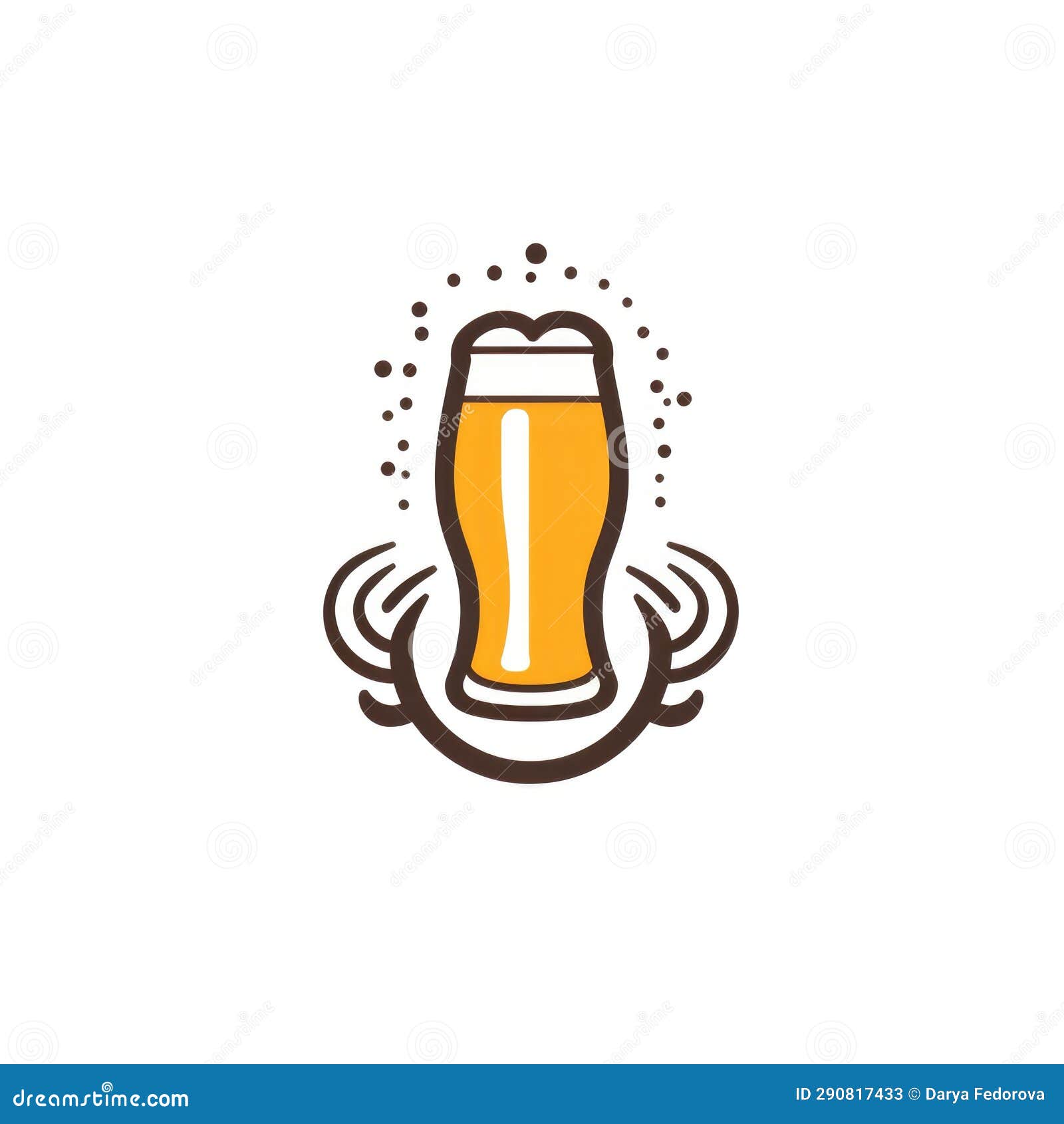 Simple Graphic Logo Glass of Beer on White Background. Stock ...