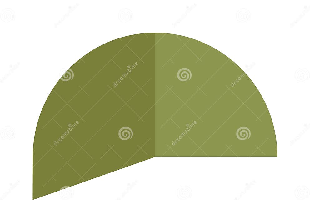 Simple Graphic of Semi-circle Green Shape on White Background Denoting ...