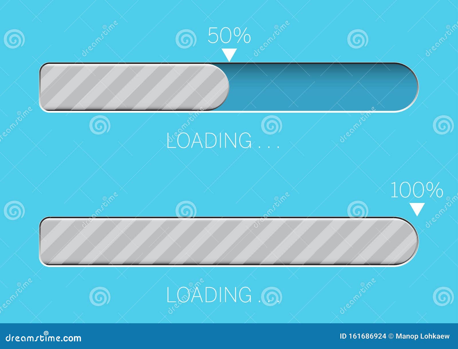 Gray on Blue Loading Progress Bar Vector Illustration Stock Vector ...