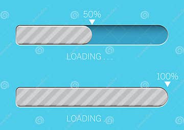 Gray on Blue Loading Progress Bar Vector Illustration Stock Vector ...
