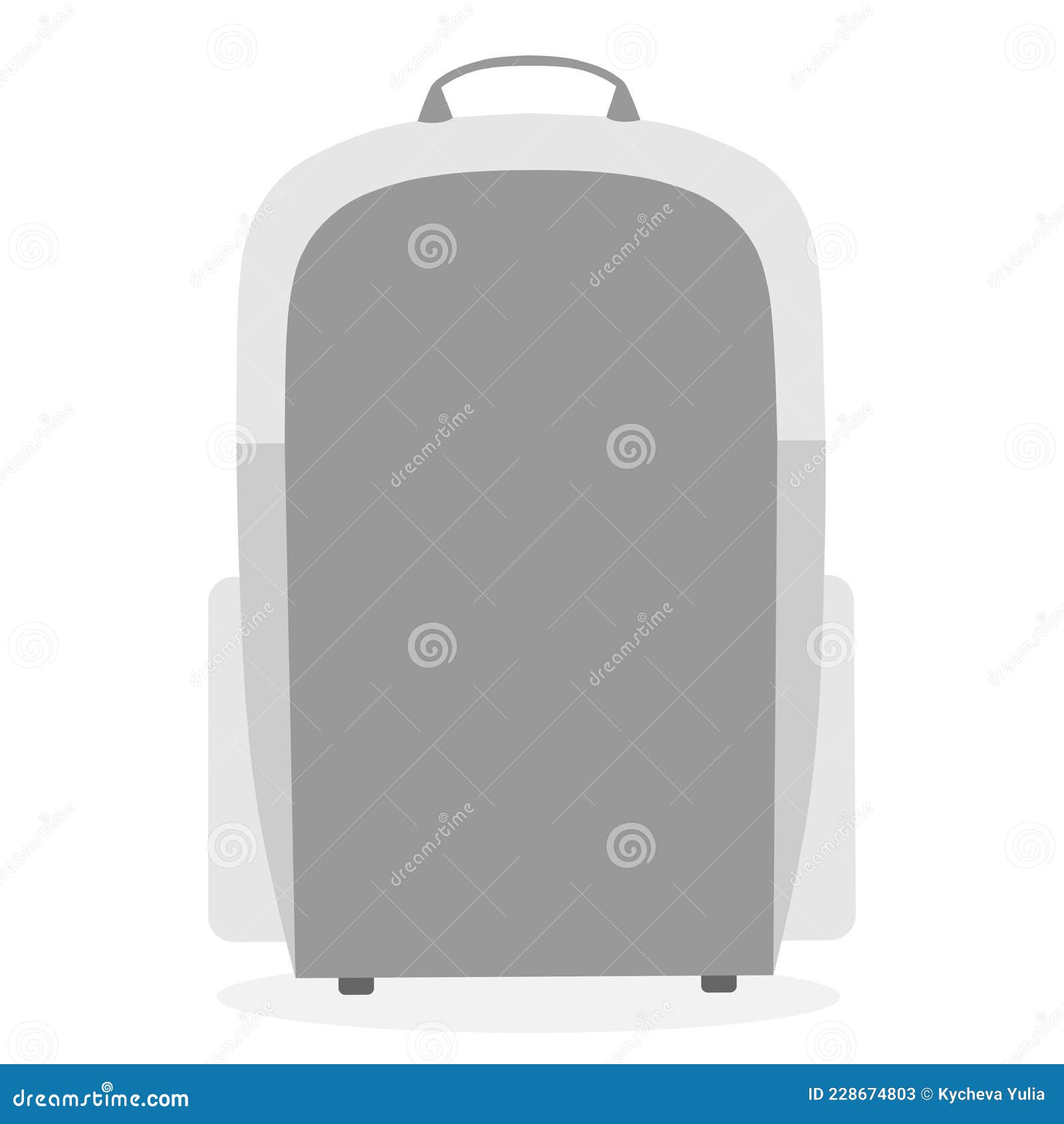 Simple Gray Classic Plain Backpack Stock Vector - Illustration of ...