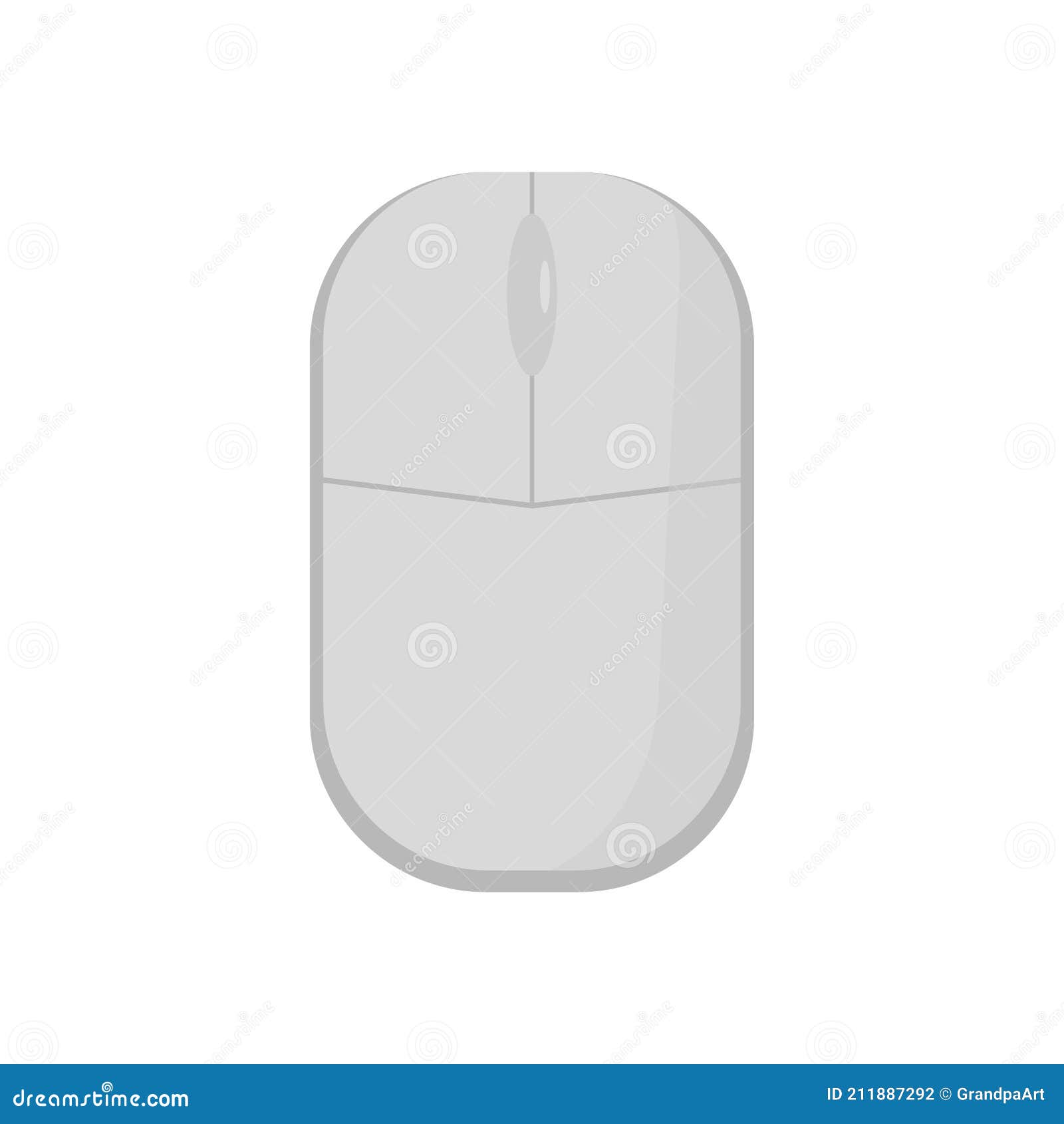 A Simple Gray Computer Mouse in the Shape of a Rectangle with Rounded ...
