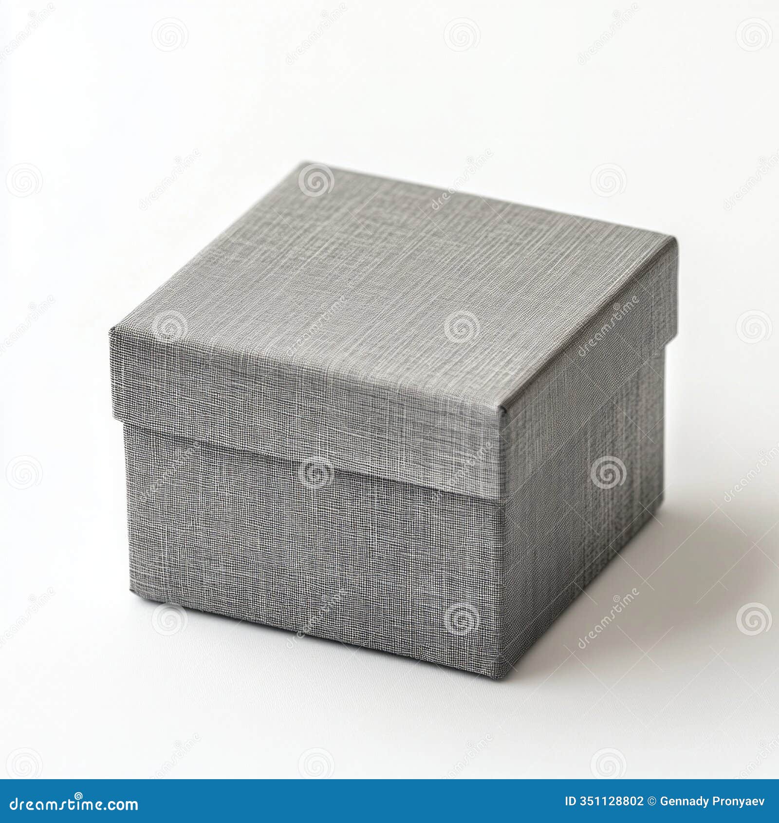 Simple Gray Gift Box with Textured Surface on White Background Stock ...