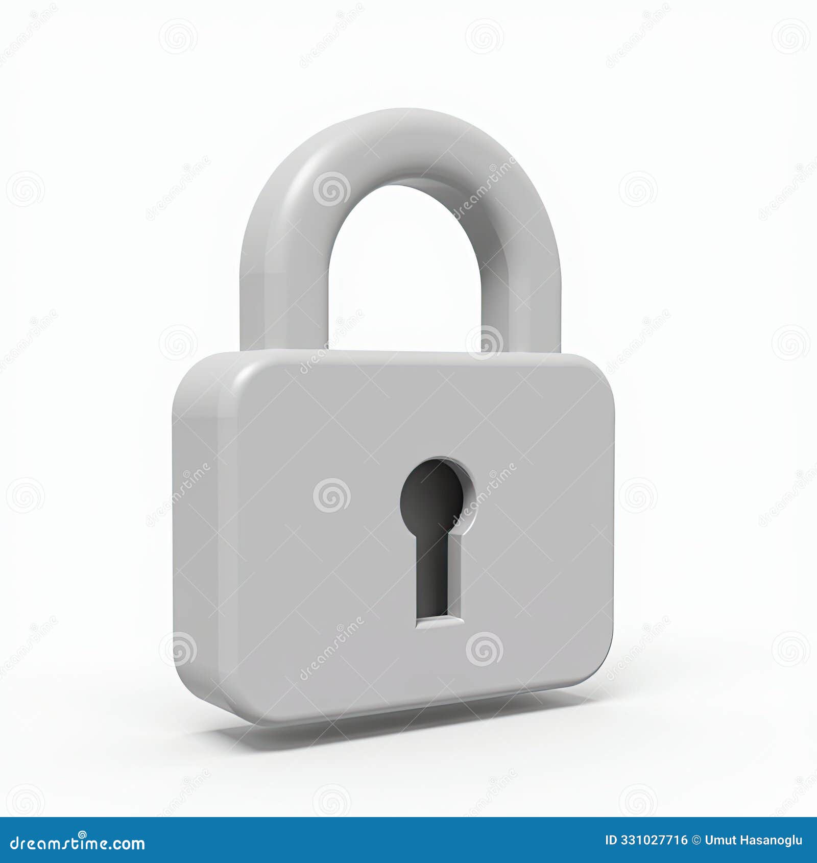Simple Gray Padlock Symbolizing Security and Protection, Isolated on a ...