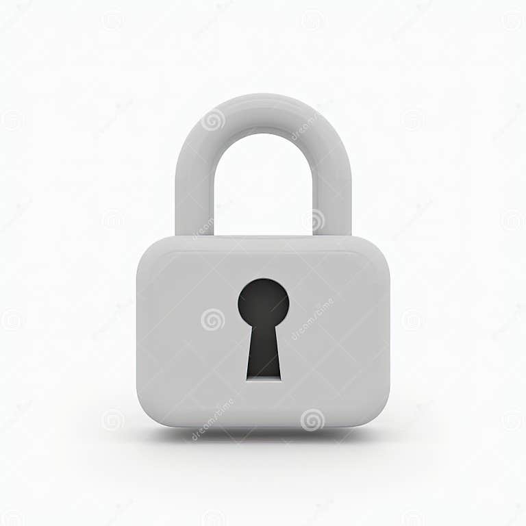 A Simple Gray Padlock Symbolizing Security and Protection on a Plain ...