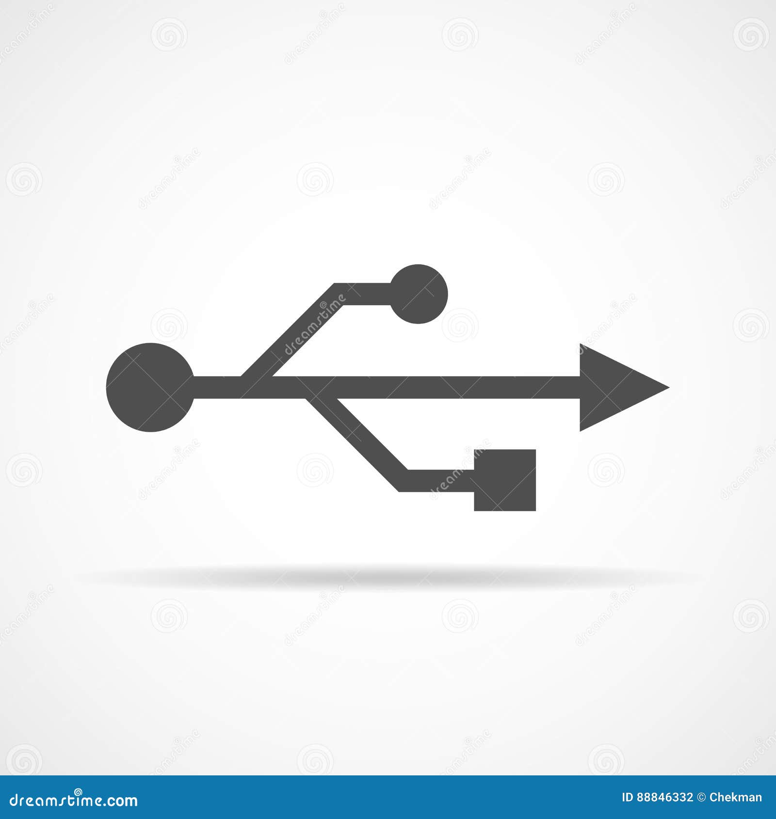 Simple Gray USB Icon. Vector Illustration. Stock Illustration ...