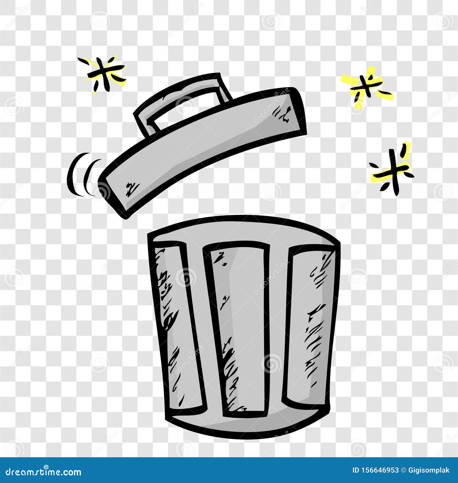 Simple Gray Vector Hand Draw Sketch of Opened Empty Clean and Tidy ...