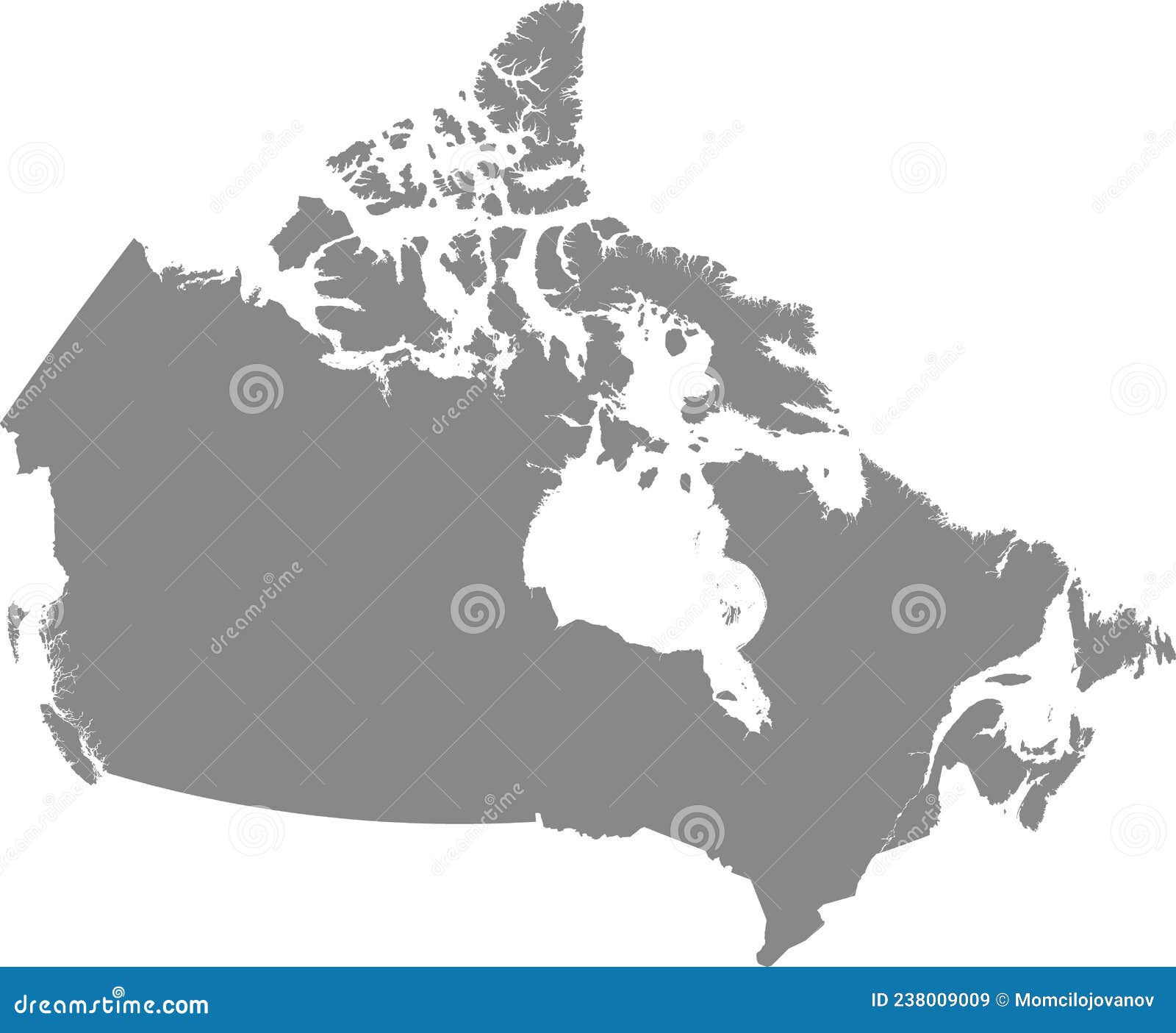 Simple Gray Vector Map of CANADA Stock Vector - Illustration of black ...