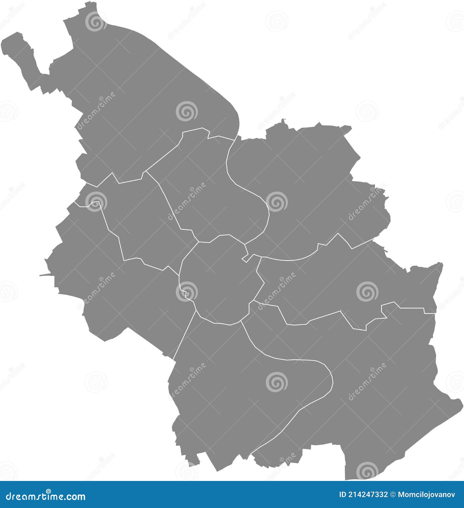 Gray Map of Districts of Cologne, Germany Stock Vector - Illustration ...