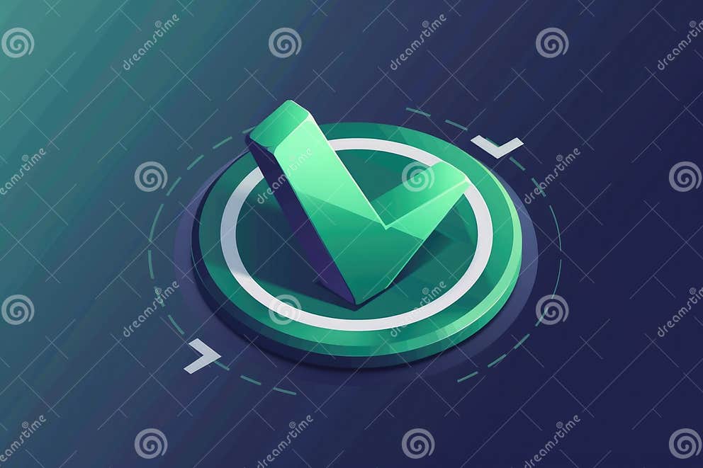 Simple Green Check Mark on a Blue Backdrop. Suitable for Business ...