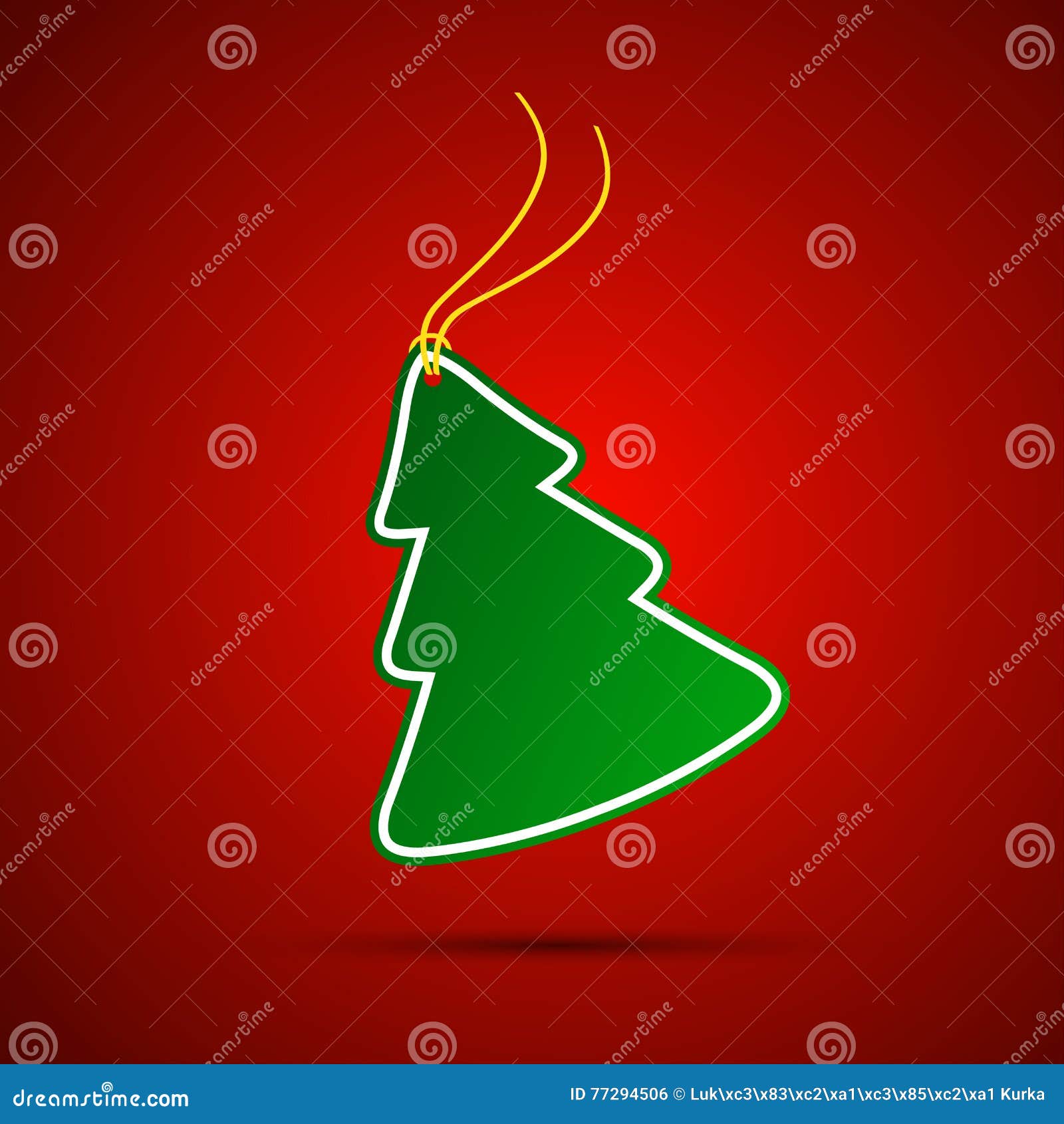 Simple Green Christmas Tree with String Stock Vector - Illustration of ...