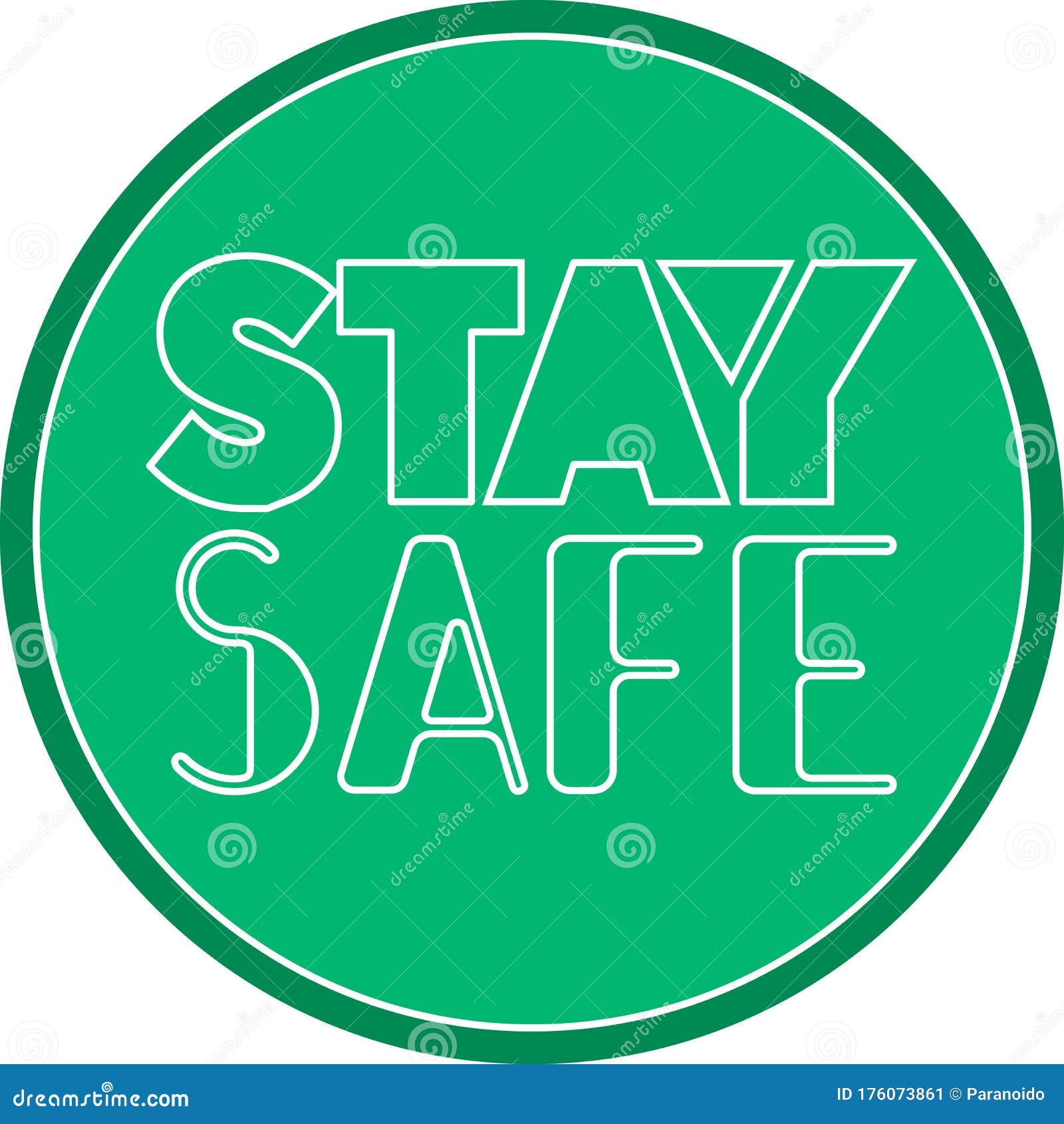 Text `stay Safe` in Green Circle Stock Vector - Illustration of ...