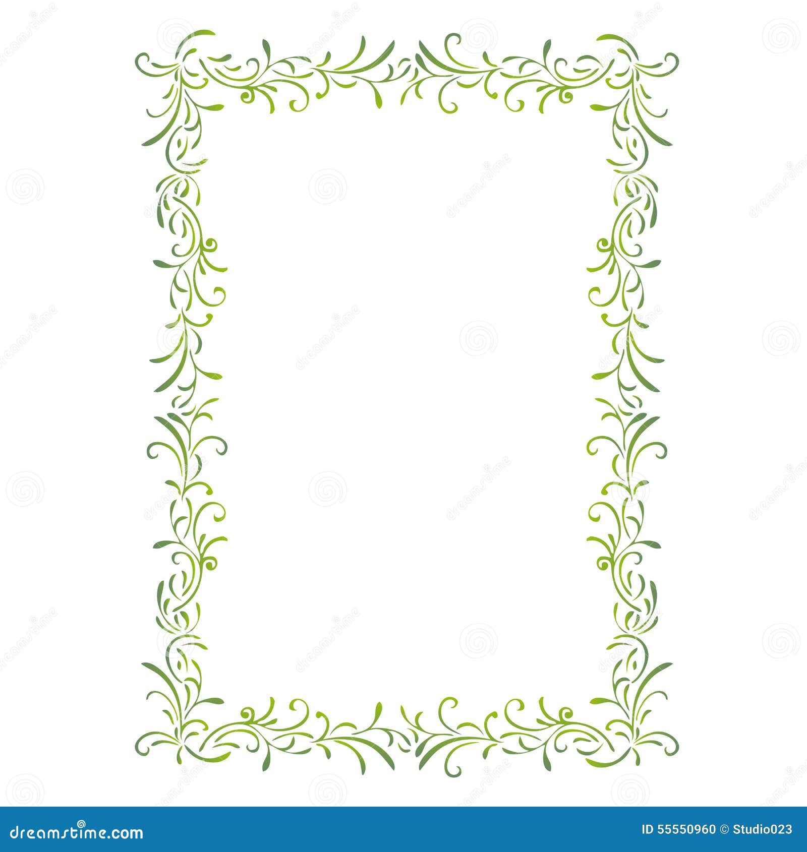 Simple green frame stock vector. Illustration of summer - 55550960