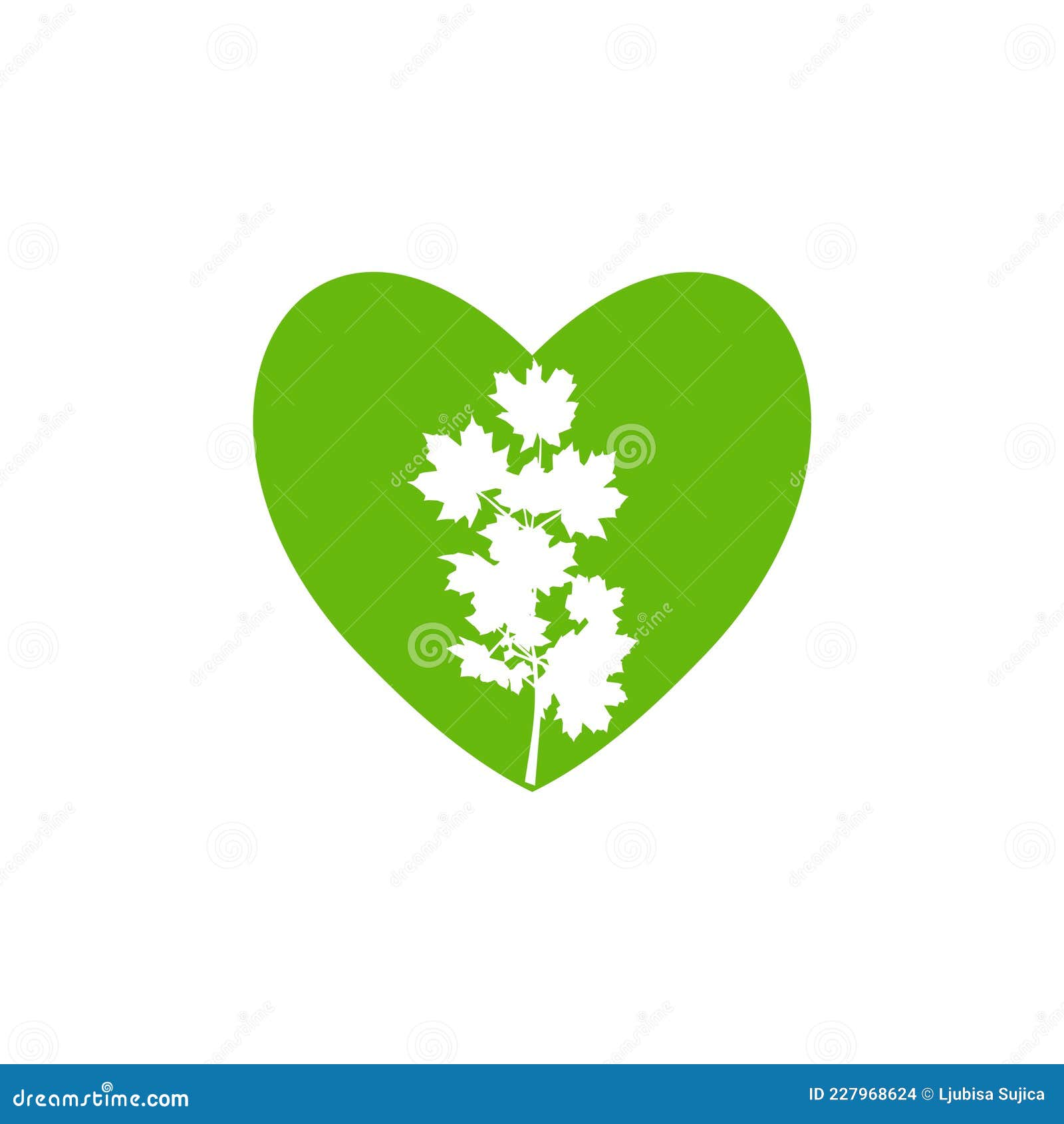 Simple Green Heart Icon Isolated on White Background Stock Vector ...