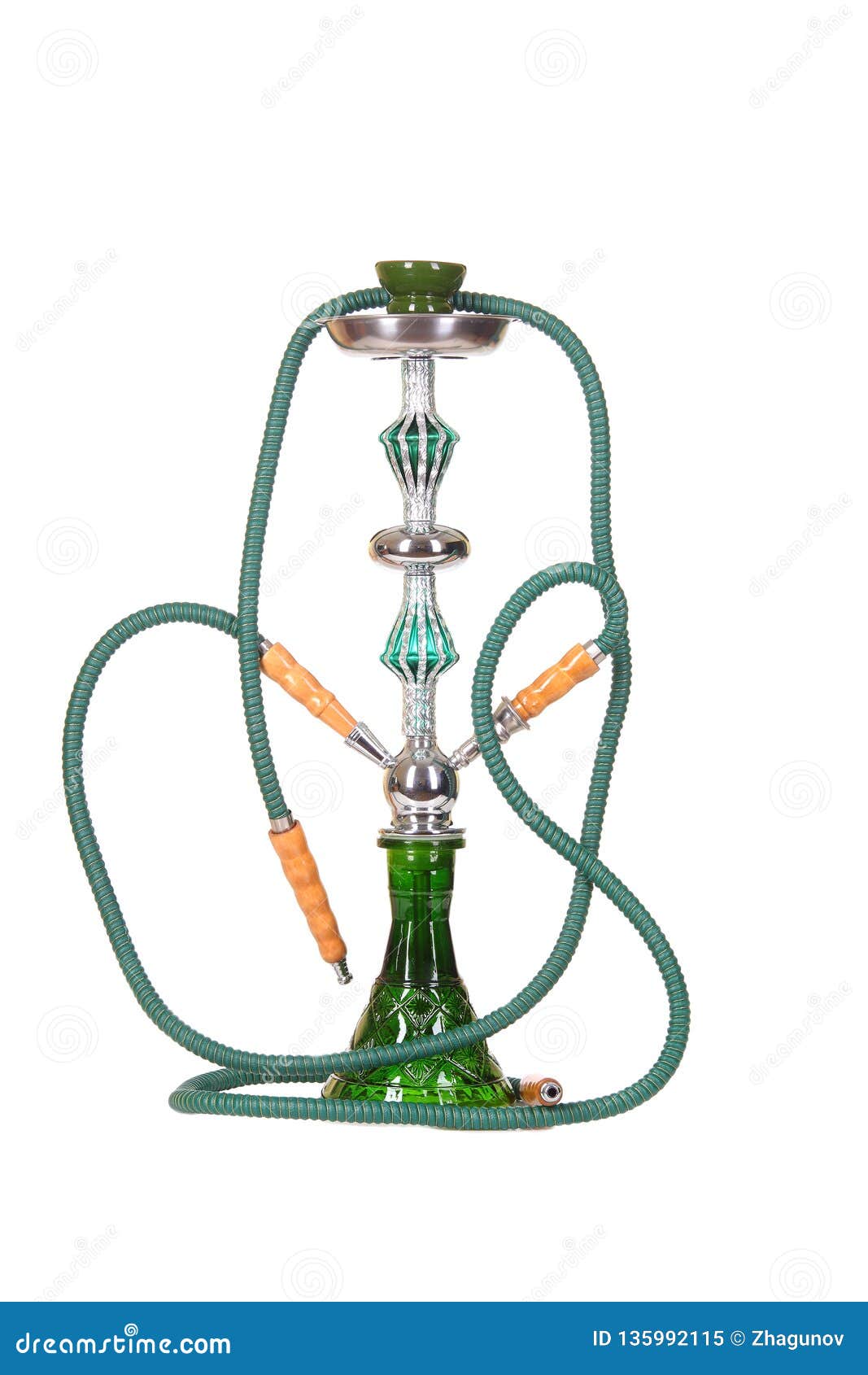 Simple Green Hookah on a White Stock Image - Image of concepts, culture ...