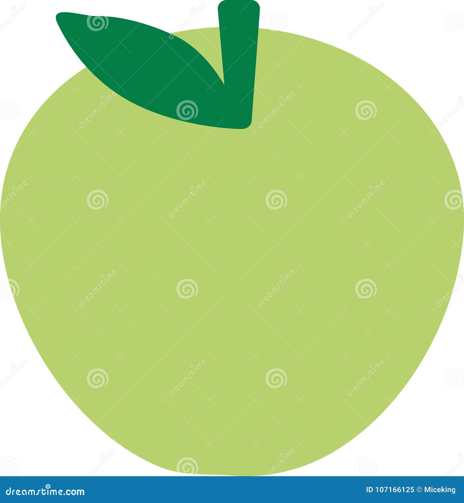Simple Green Icon of an Apple Stock Vector - Illustration of icon ...