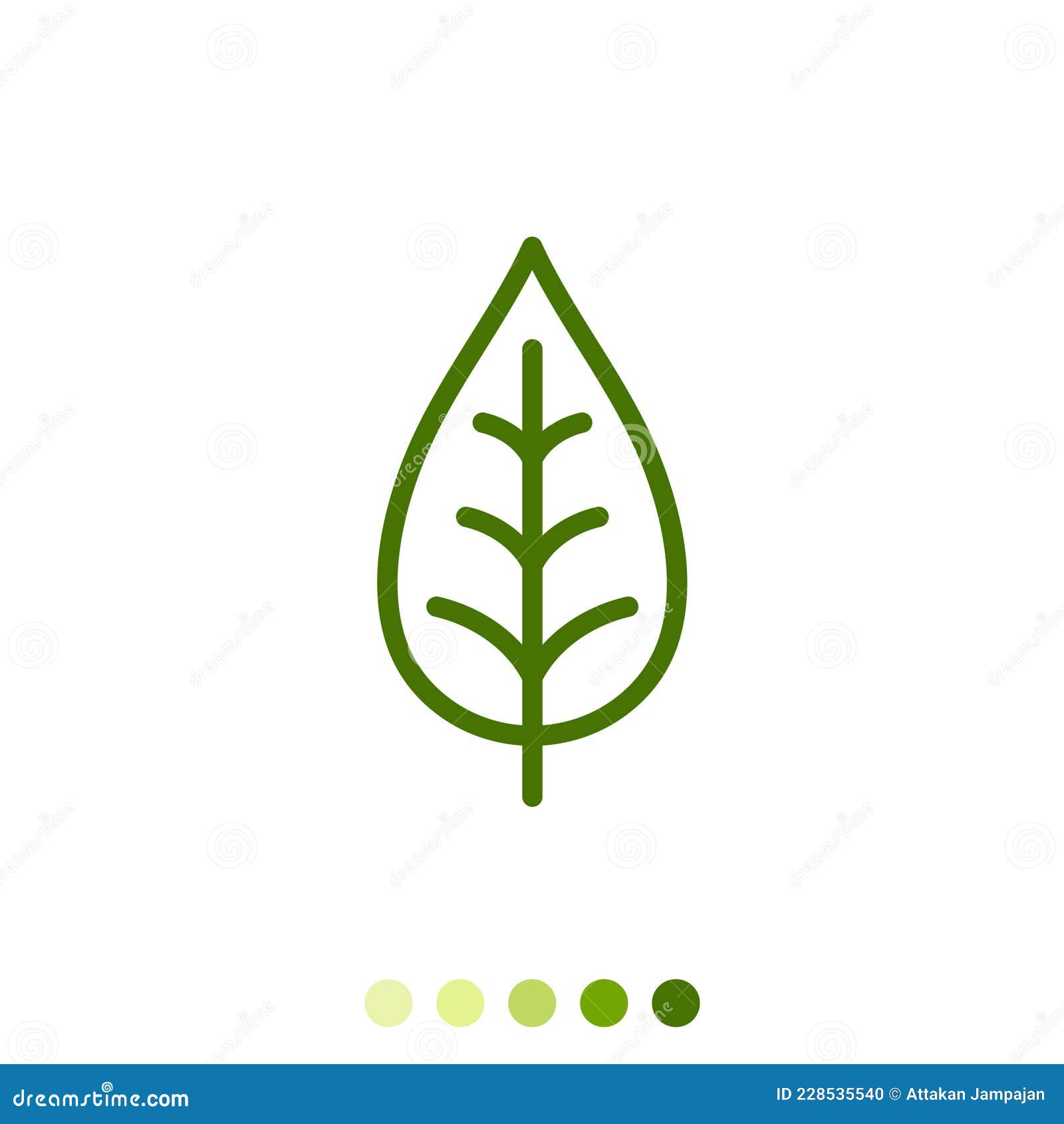 Simple Green Leaf Linear Icon Stock Vector - Illustration of maple ...