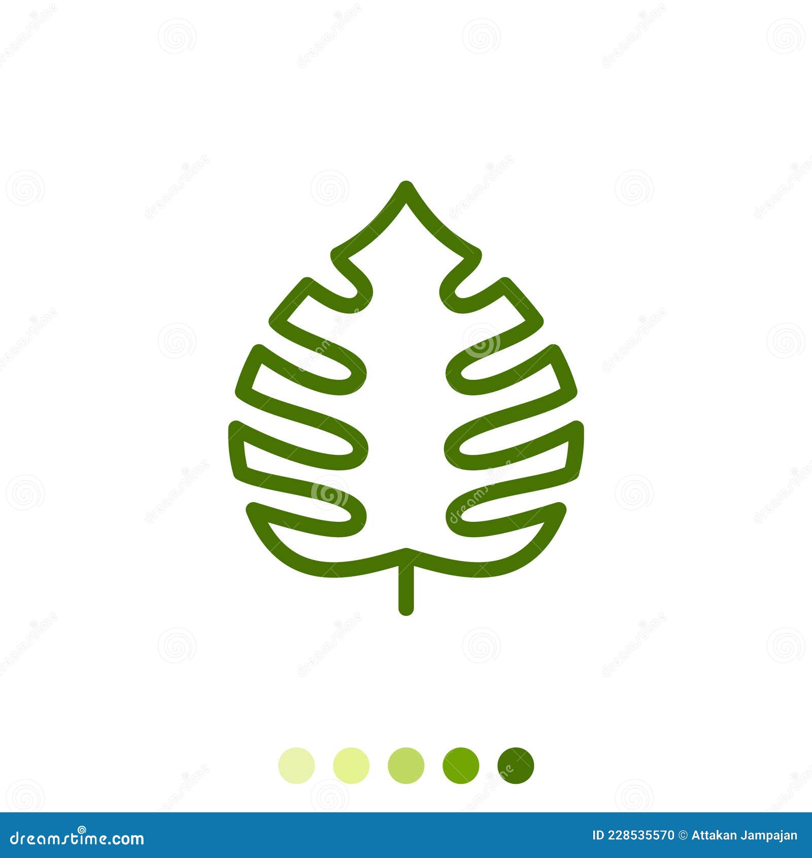 Simple Green Leaf Linear Icon Stock Vector - Illustration of icon ...