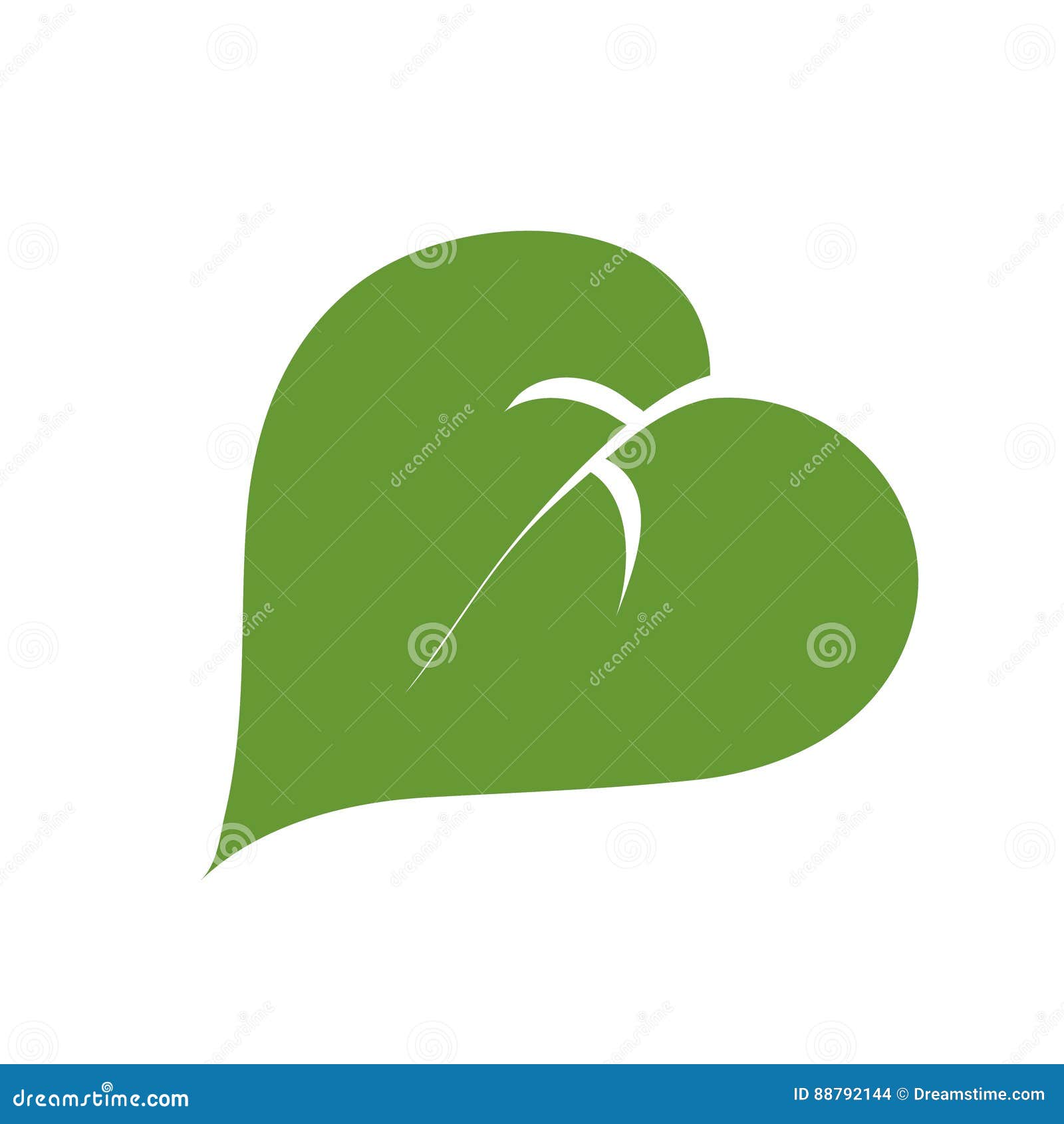 A simple green leaf stock vector. Illustration of copy - 88792144