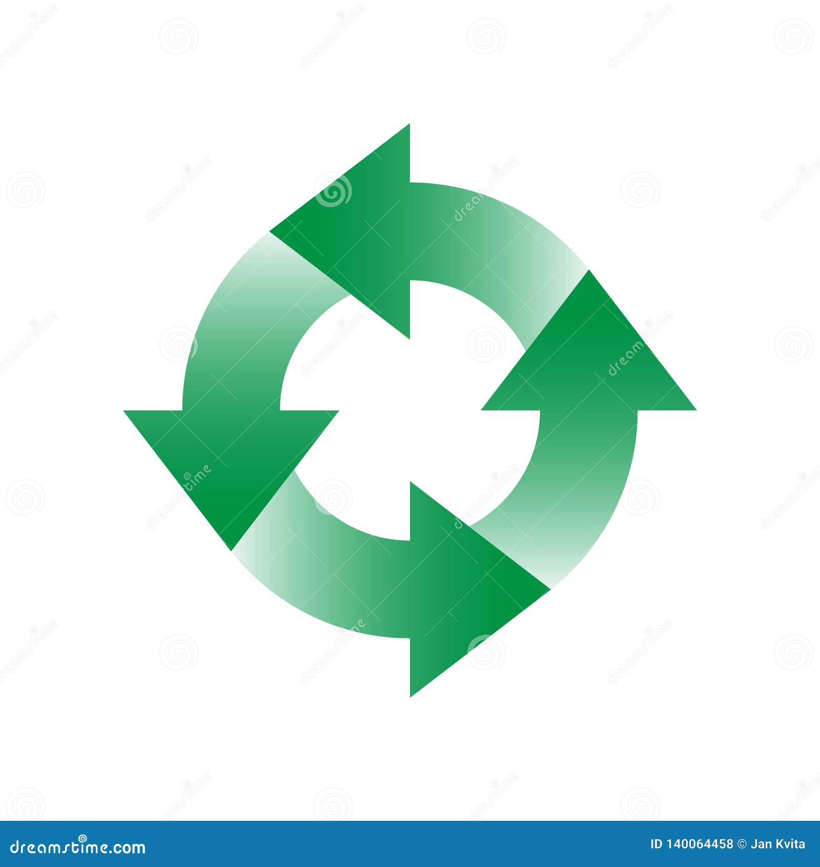 Simple Green Recycle Sign Vector With An Arrow Loop On White Background Stock Vector