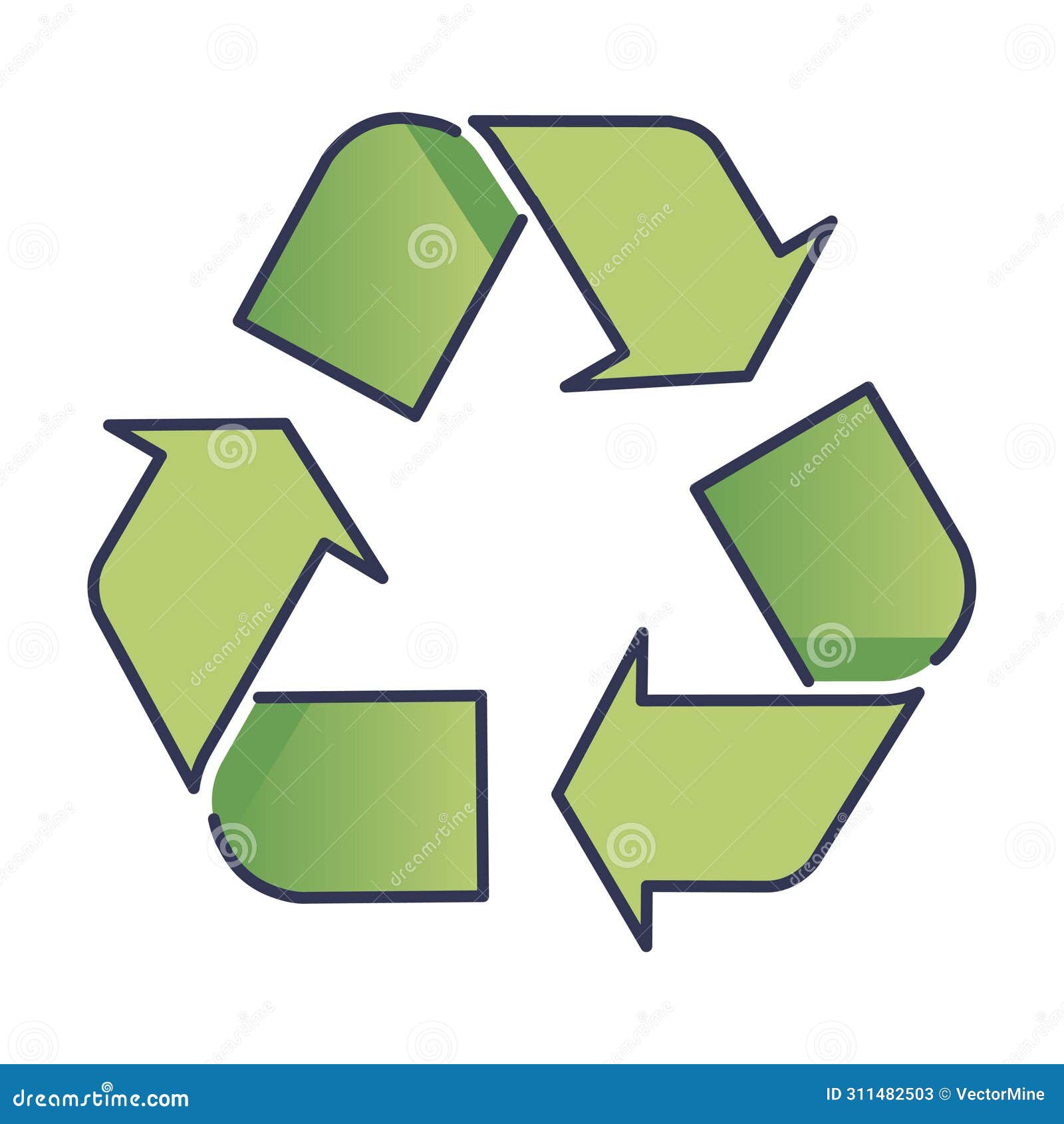 Simple Green Recycling Sign for Environmental Sustainability Stock ...