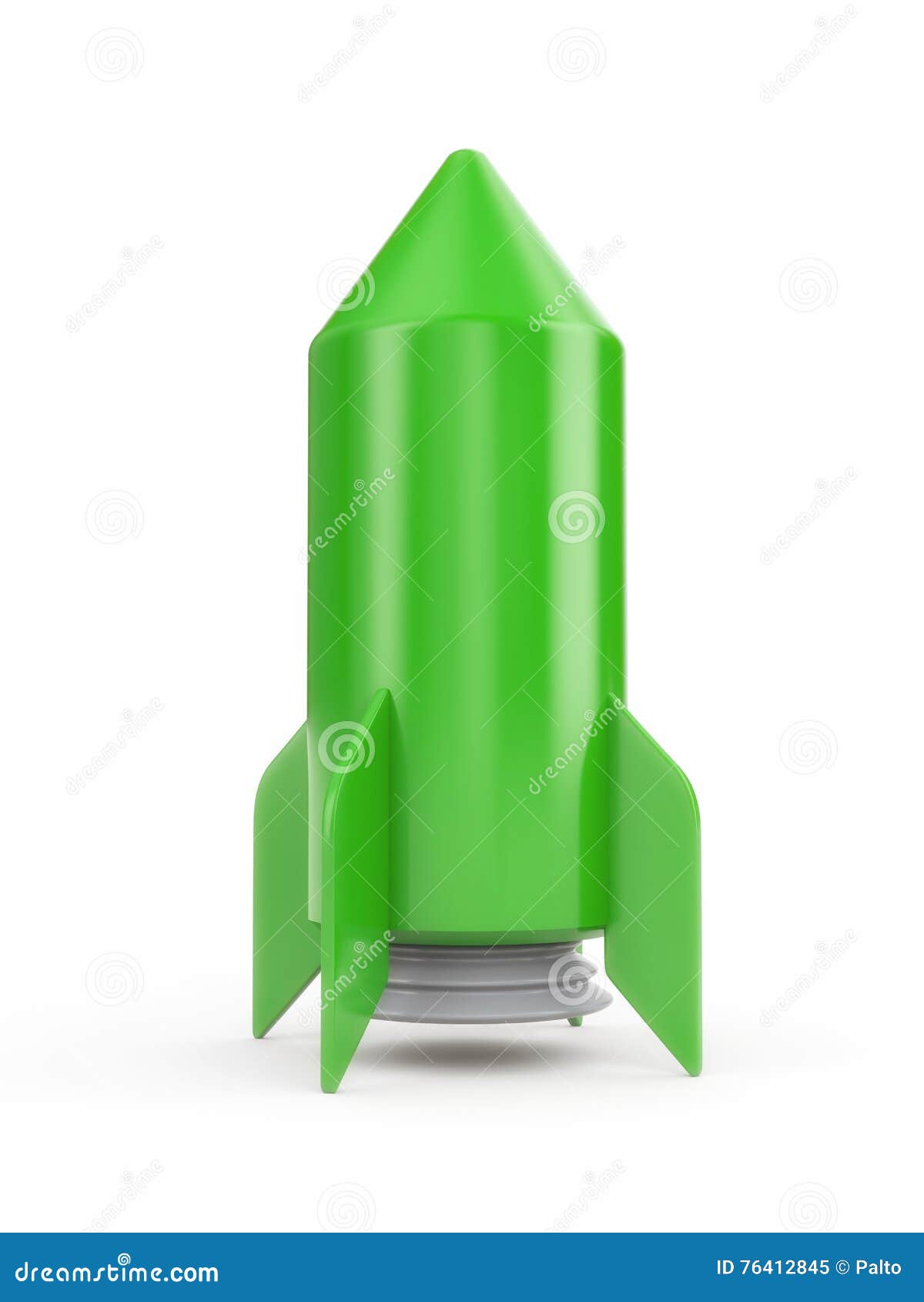Big Green Rocket With Big Porthole And Turbines. Cartoon, Vector ...