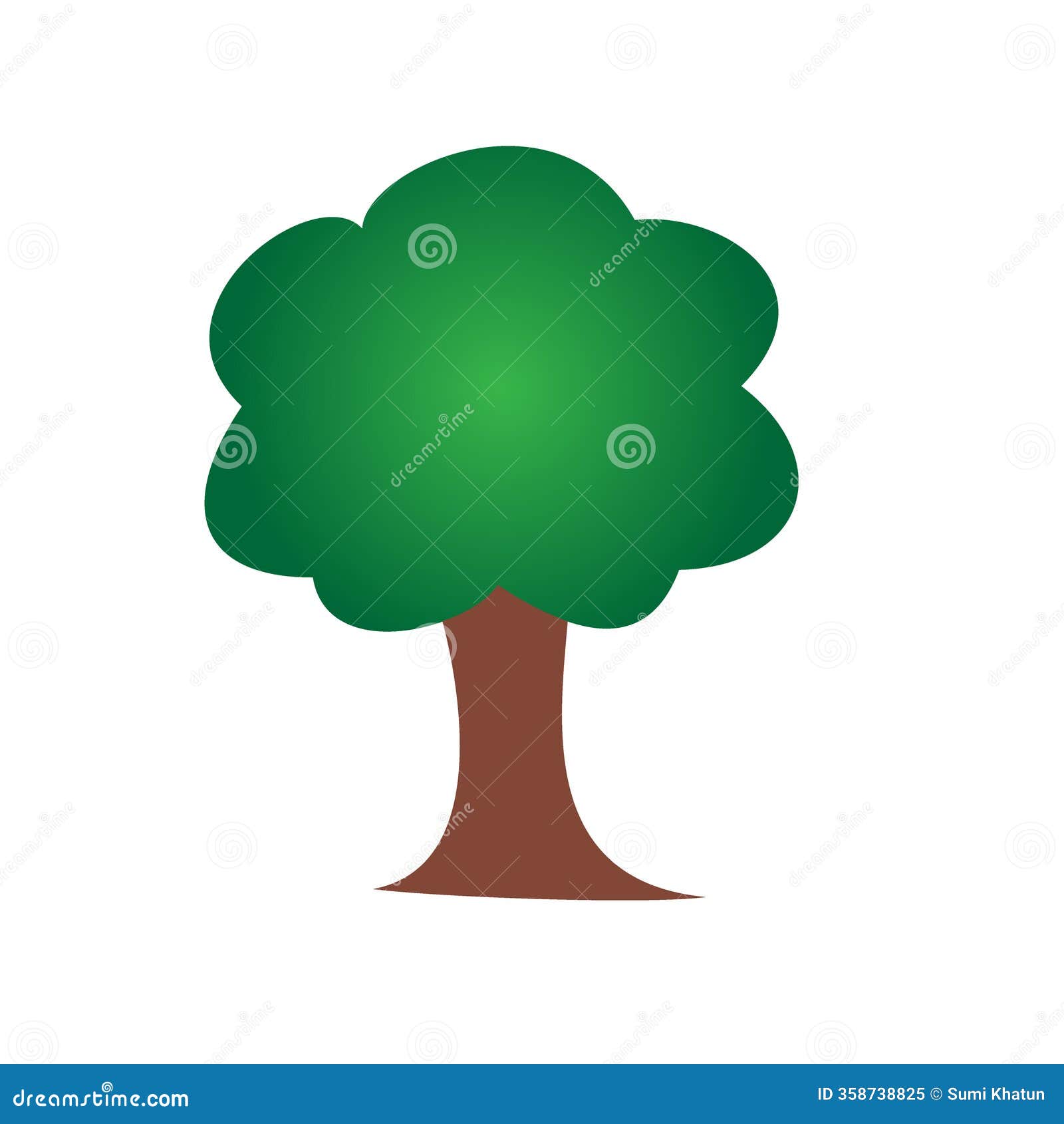 Simple Green Tree Illustration Stock Illustration - Illustration of ...