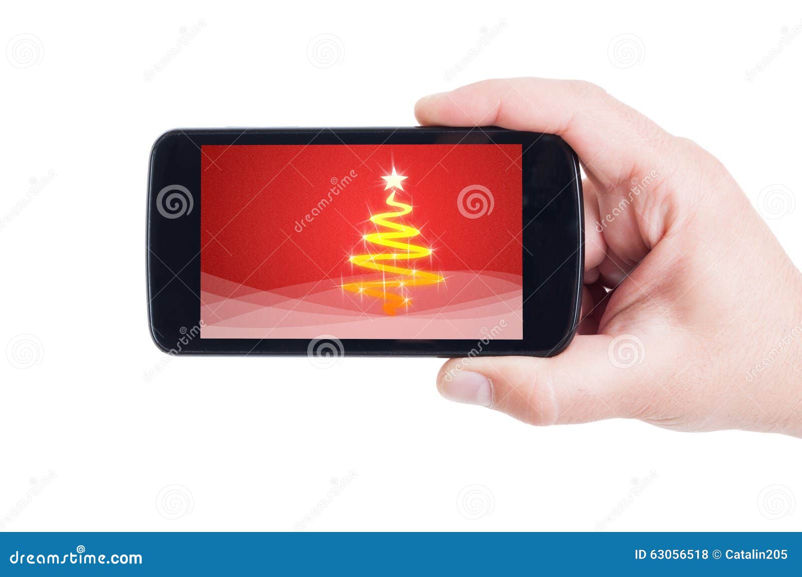 Simple Greeting Design on Smartphone Display or Screen Stock Photo ...