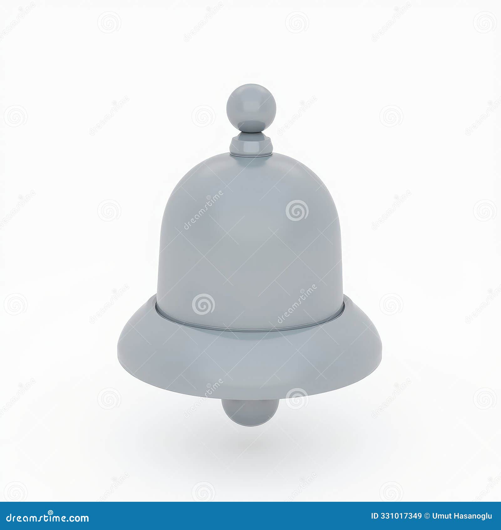 Simple Grey Bell with a Minimalist Design on a White Background. Stock ...