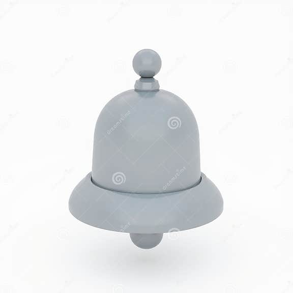 Simple Grey Bell with a Minimalist Design on a White Background. Stock ...