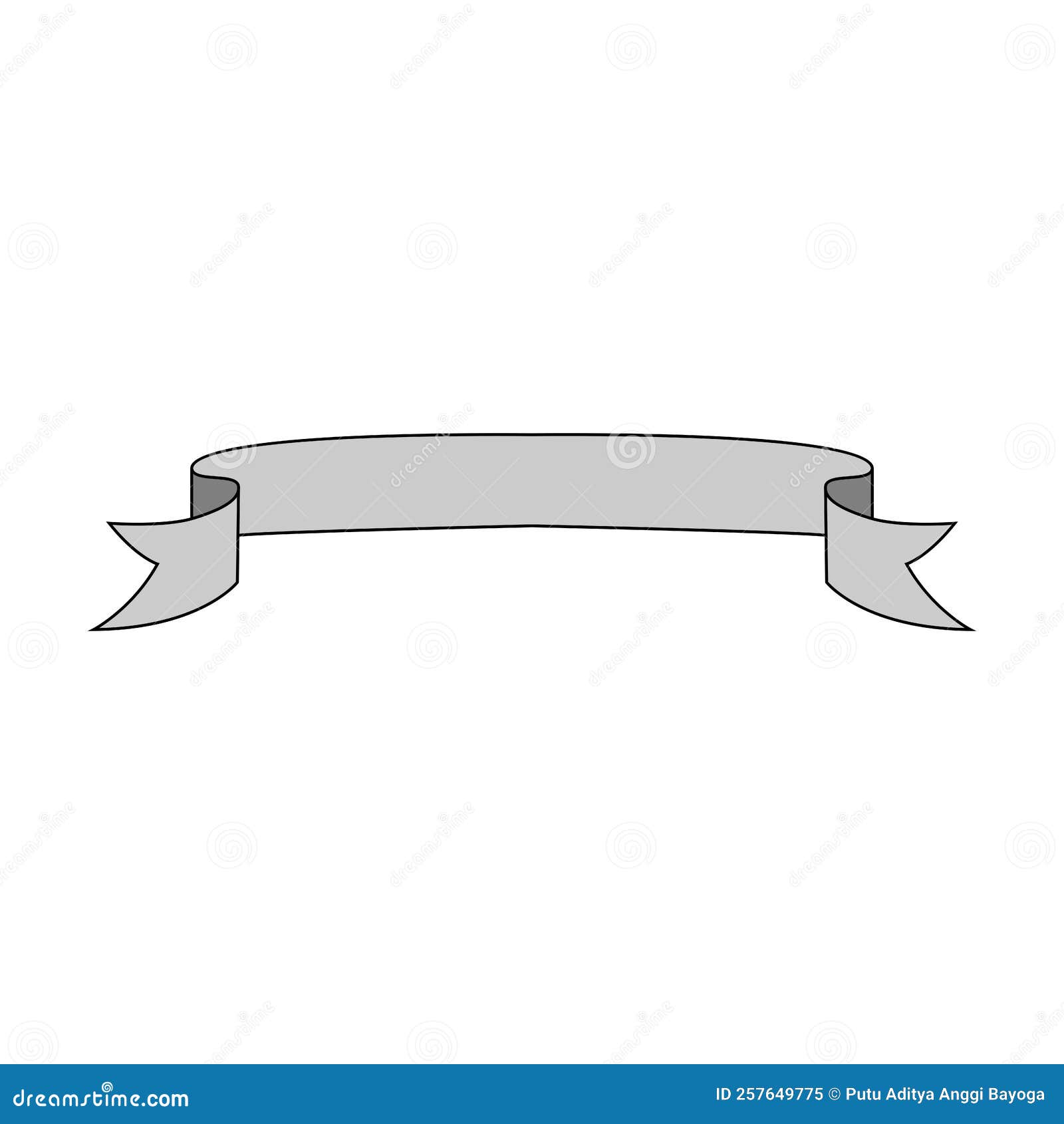 Simple grey ribbon stock illustration. Illustration of element - 257649775