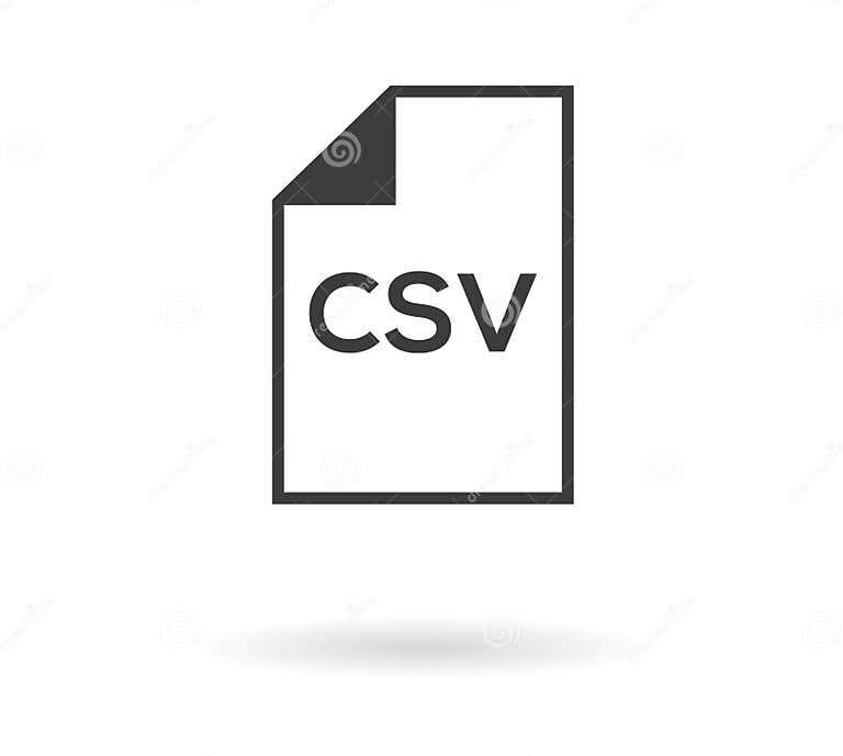 Simple Greyscale Icon of Sheet File and CSV Text Inside Stock Vector ...