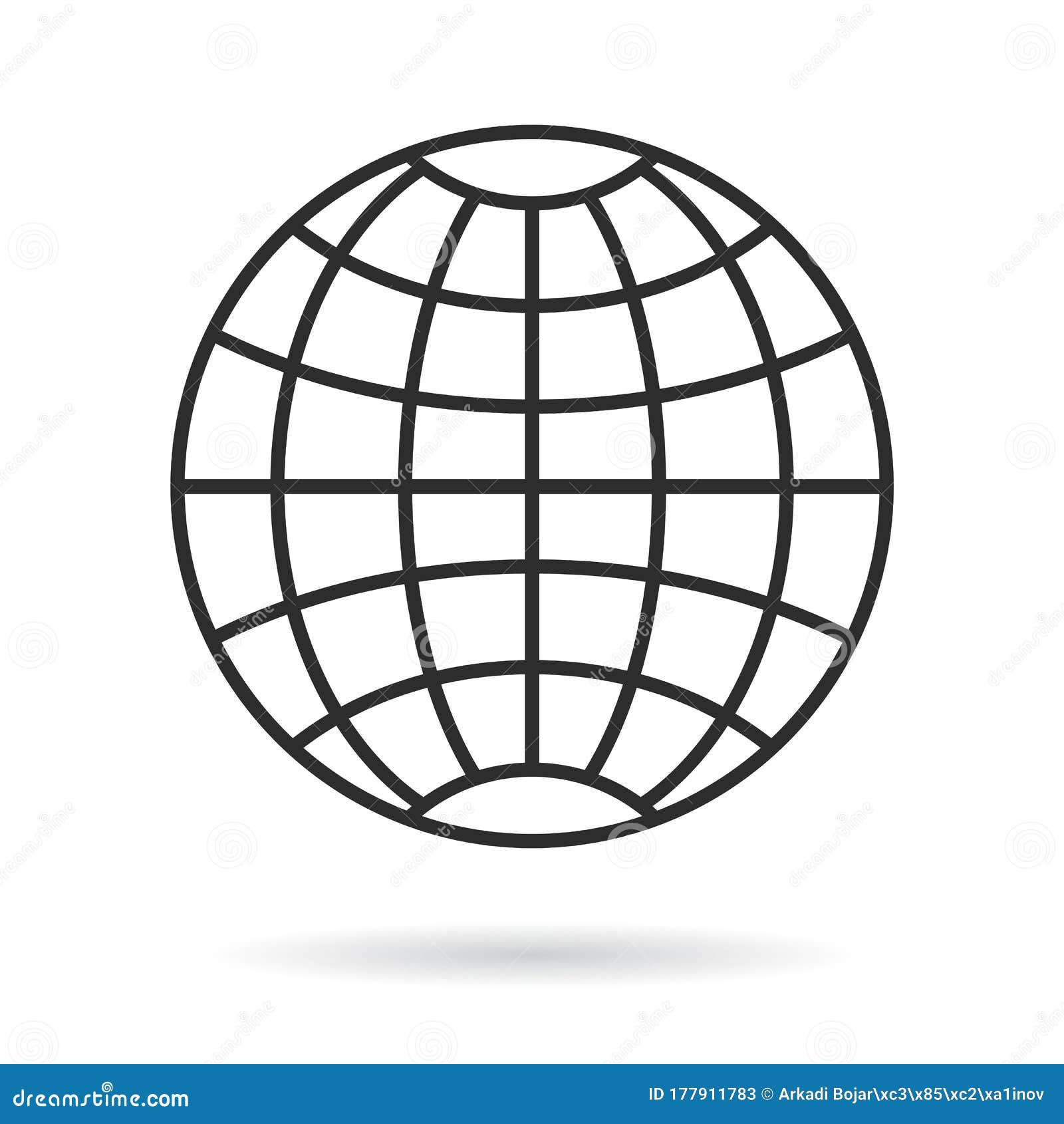 Simple grid globe icon stock vector. Illustration of business - 177911783