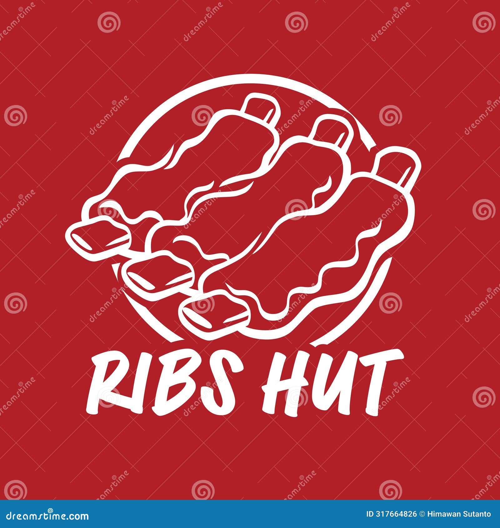 Simple Grilled Ribs Logo Design Ideas. BBQ Ribs Logo Stock Vector ...
