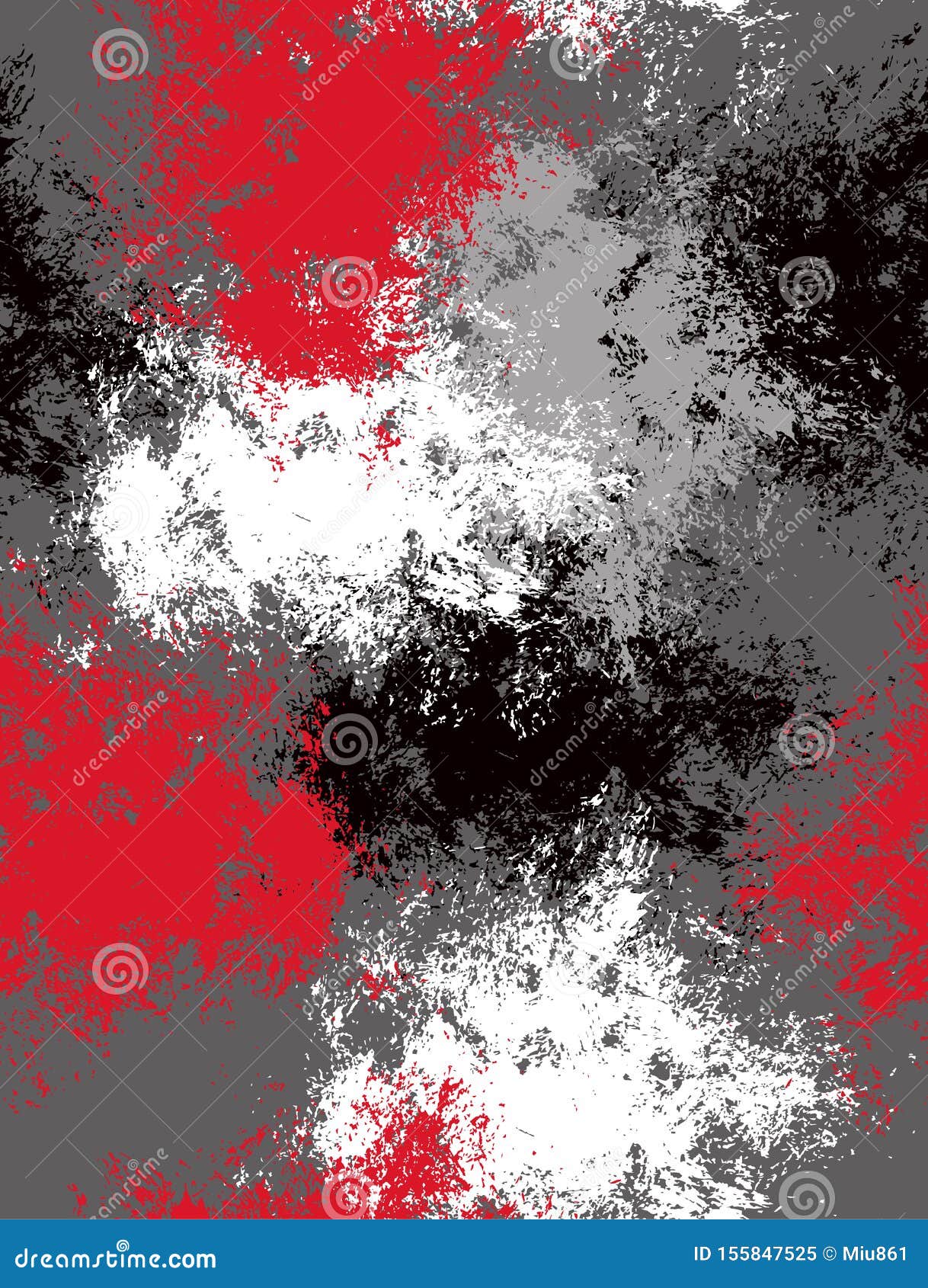 Red, White and Black Brush Painted Stains Isolated on a Gray Background ...