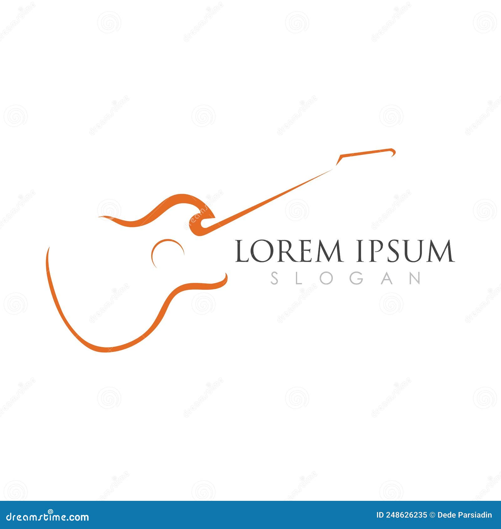 Simple Guitar Music Logo Vector Illustration Stock Vector ...