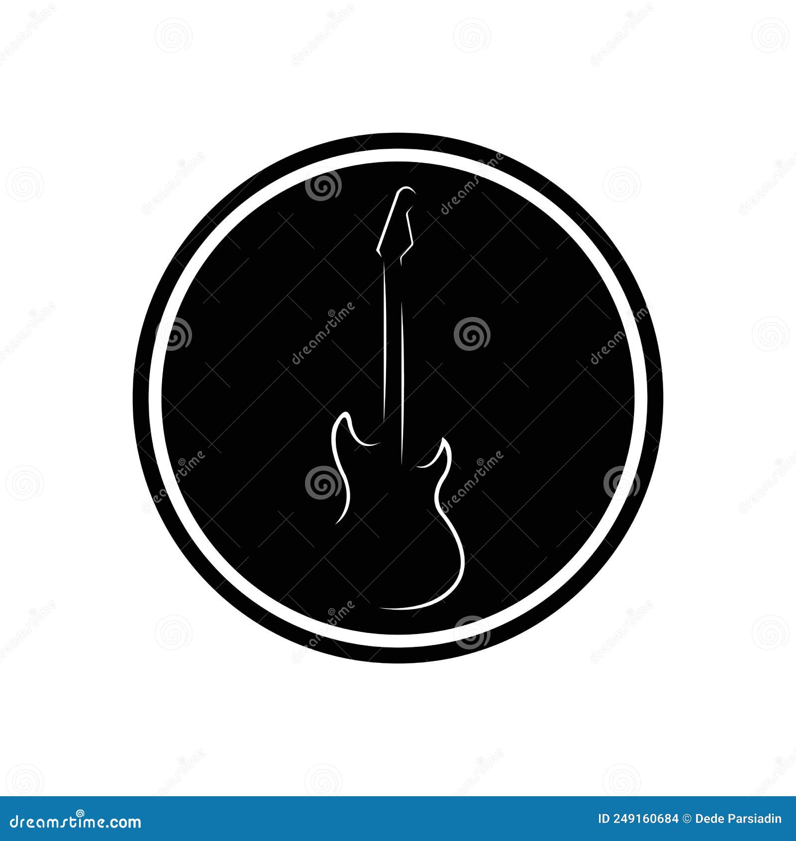 Simple Guitar Music Logo Vector Illustration Stock Vector ...