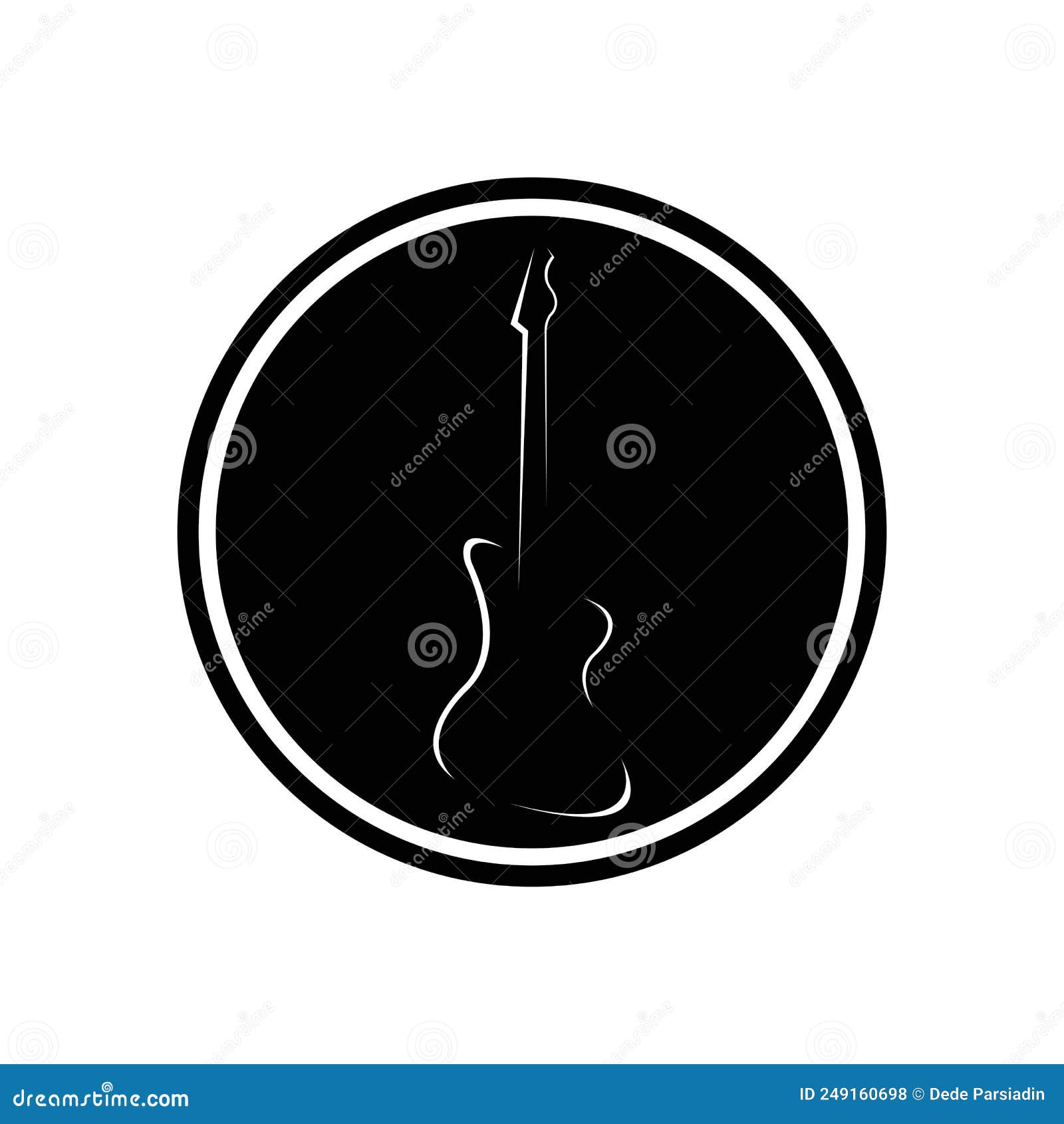 Simple Guitar Music Logo Vector Illustration Stock Vector ...