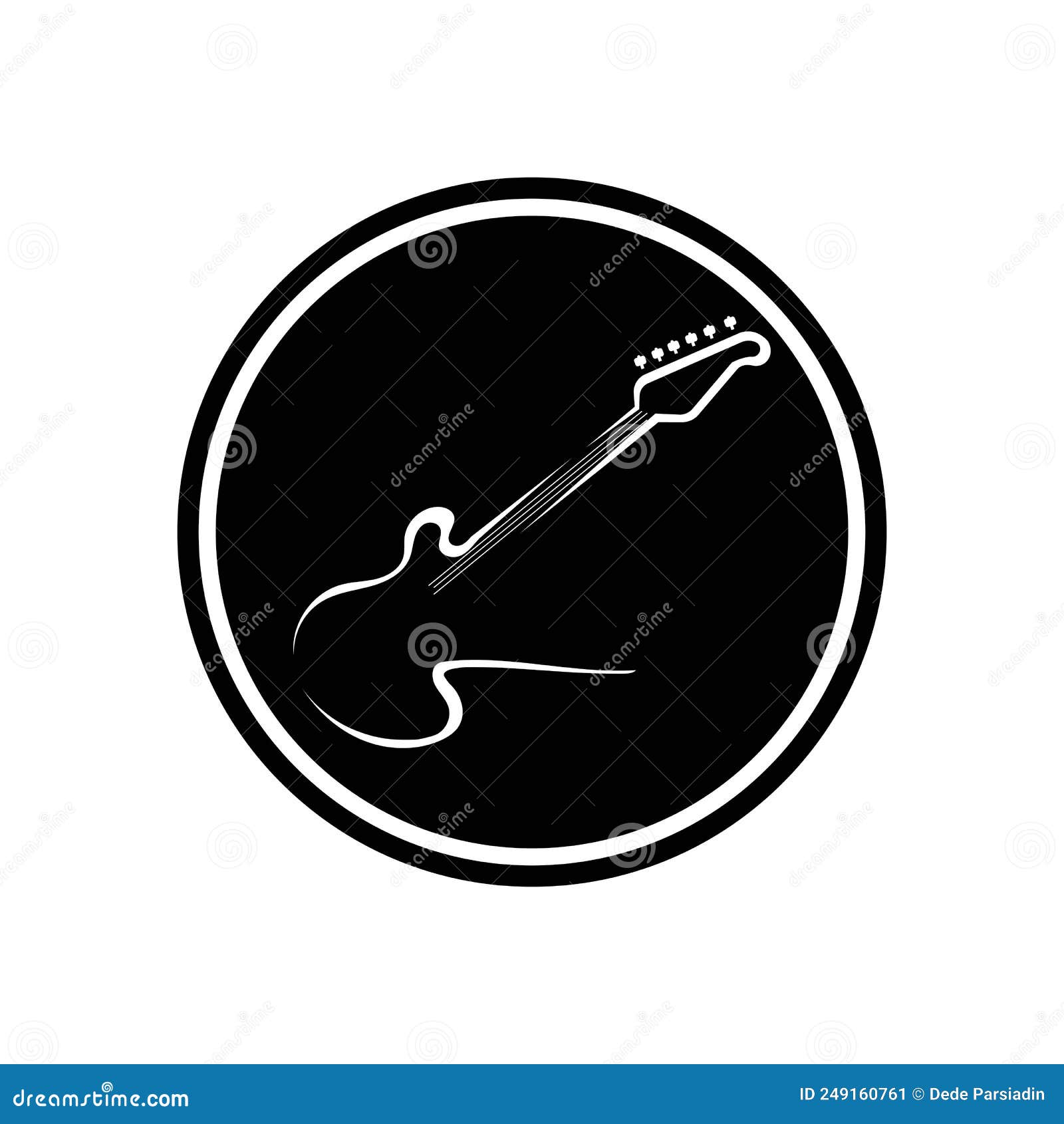 Simple Guitar Music Logo Vector Illustration Stock Vector ...