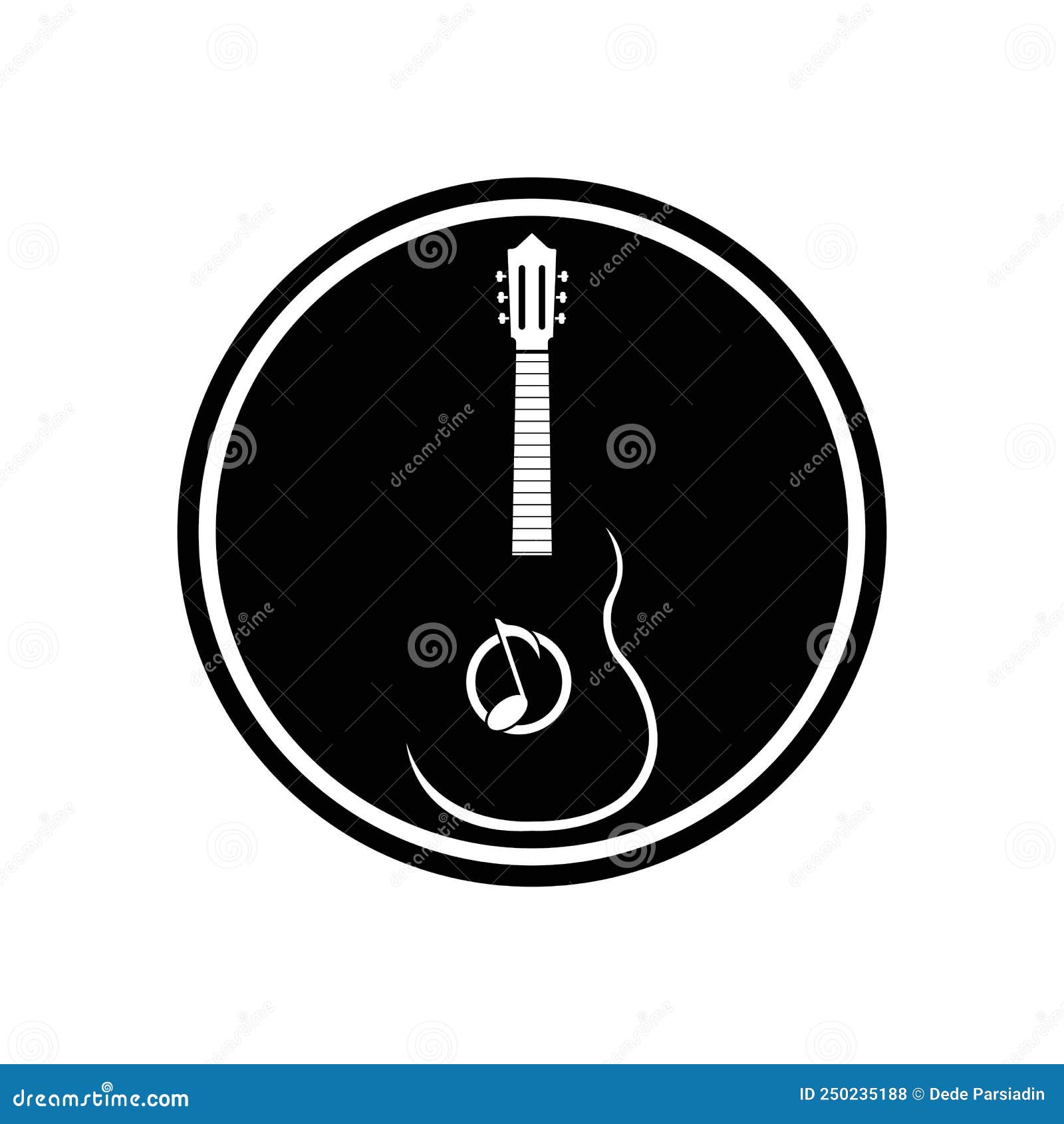 Simple Guitar Music Logo Vector Illustration Stock Vector ...