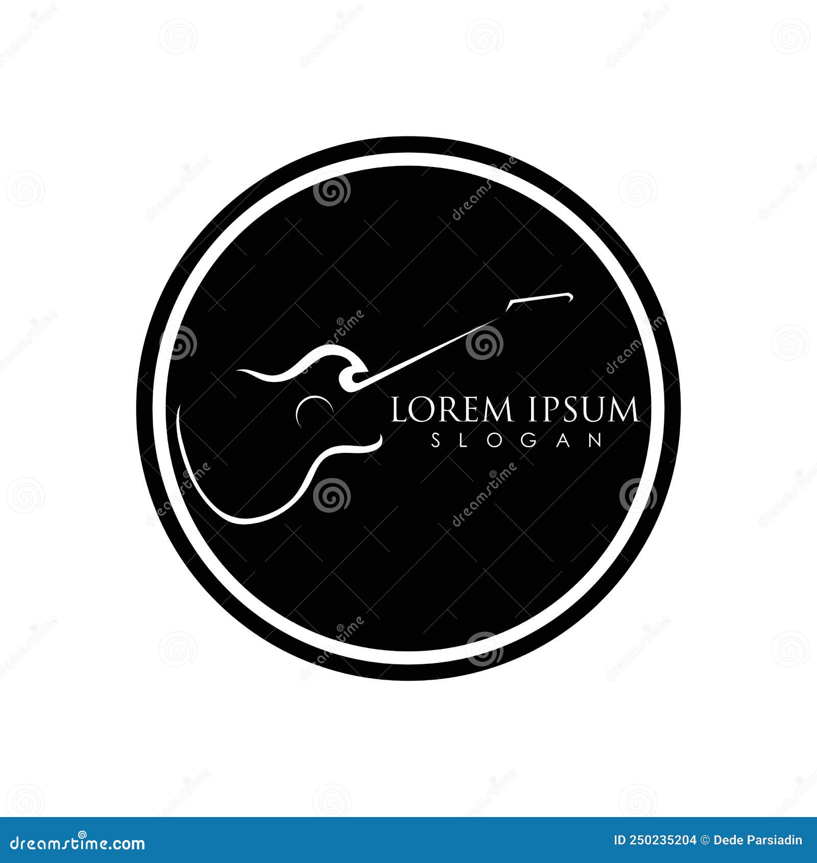 Simple Guitar Music Logo Vector Illustration Stock Vector ...