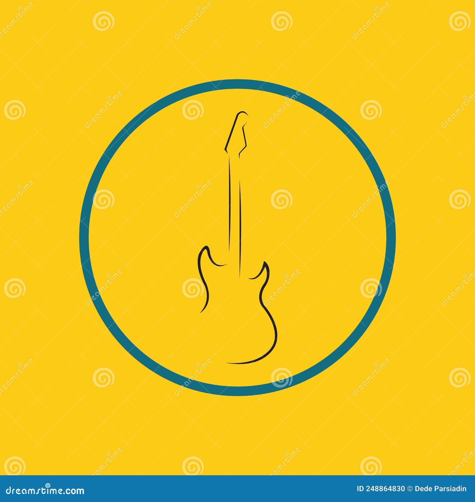 Simple Guitar Music Logo Vector Illustration Stock Vector ...