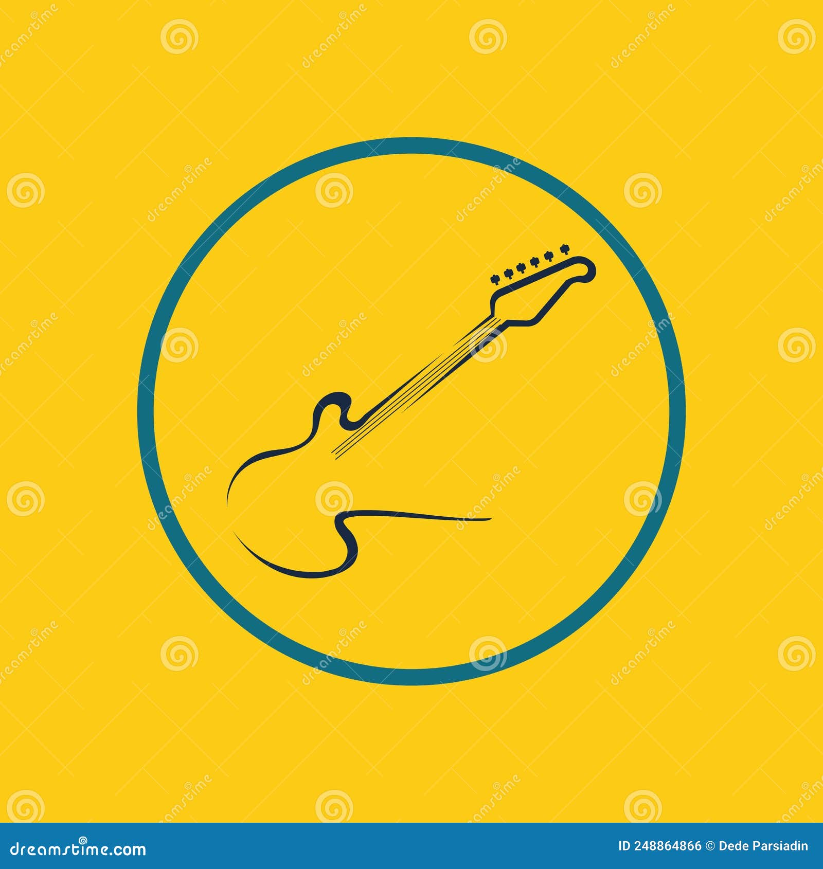 Simple Guitar Music Logo Vector Illustration Stock Vector ...