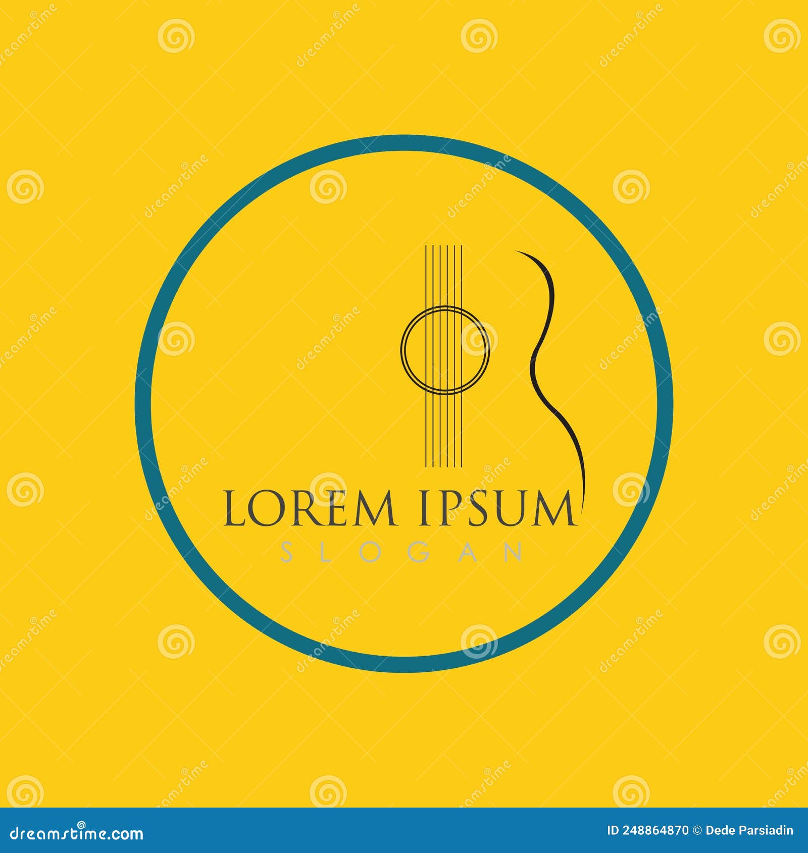 Simple Guitar Music Logo Vector Illustration Stock Vector ...