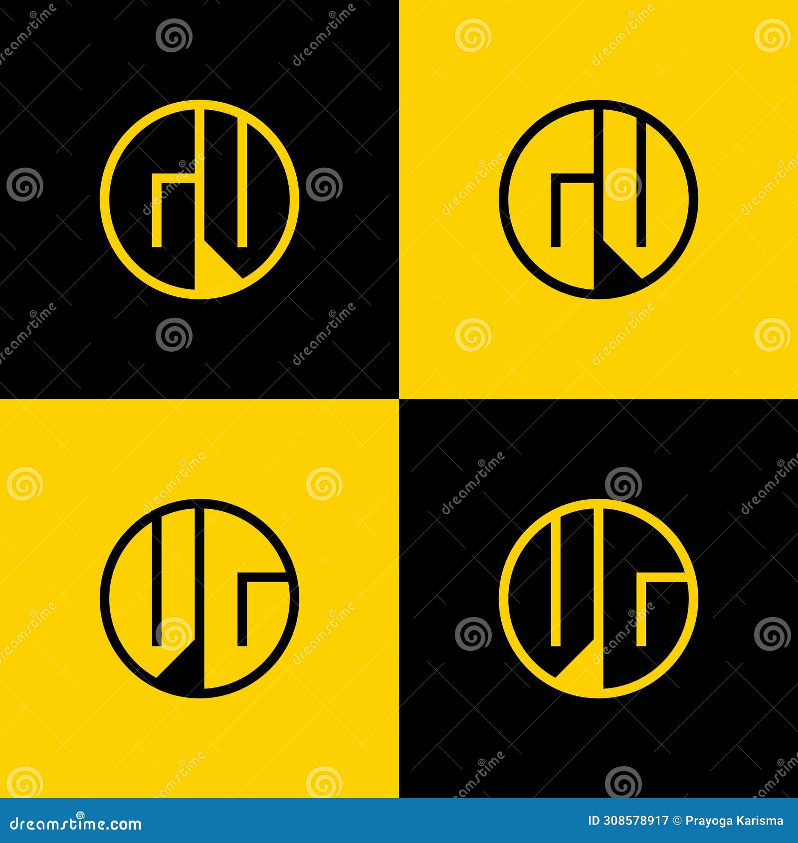 Simple GV and VG Letters Circle Logo Set, Suitable for Business with GV ...